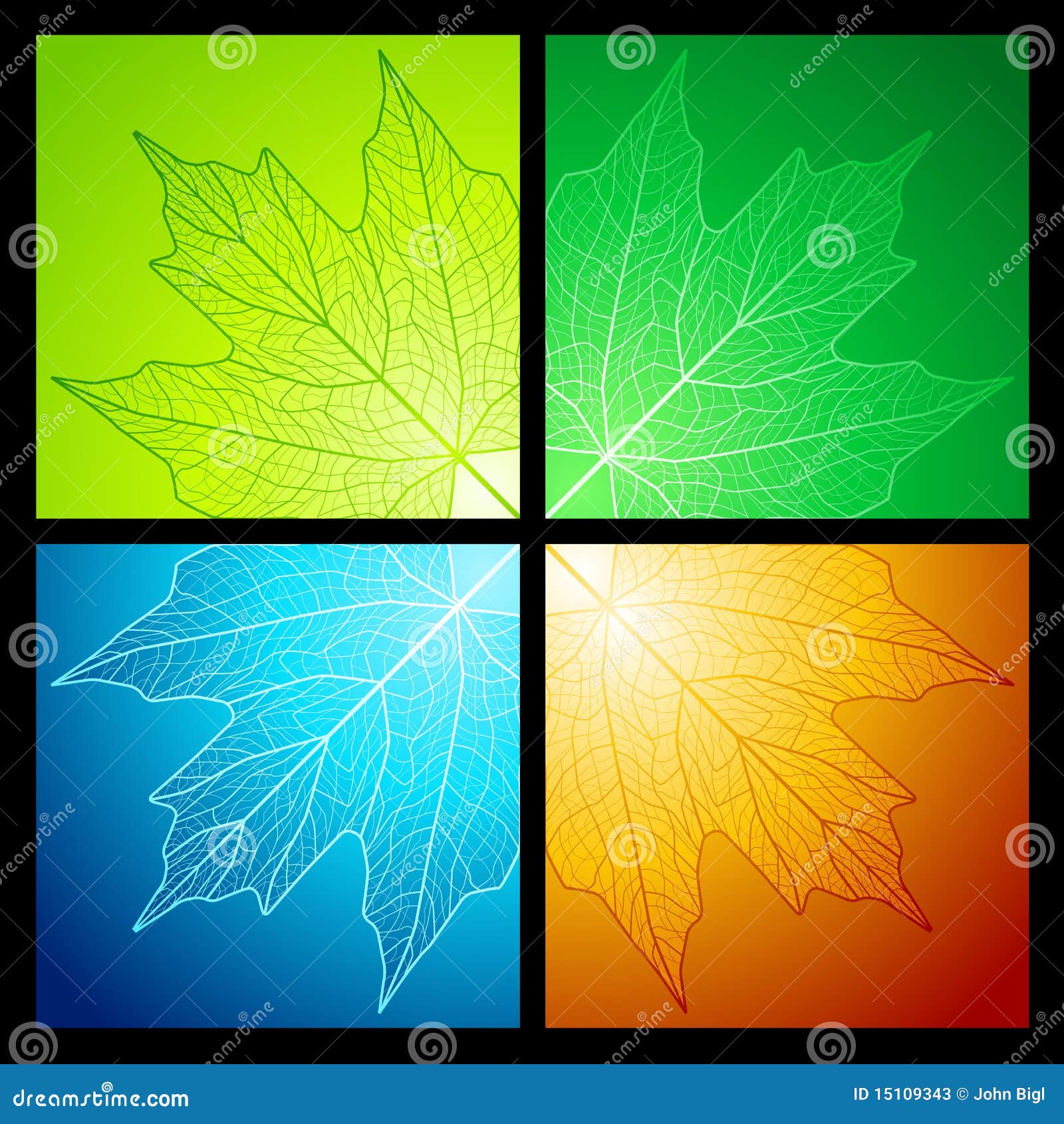 Coins de lame d'érable illustration de vecteur. Illustration du saison ...