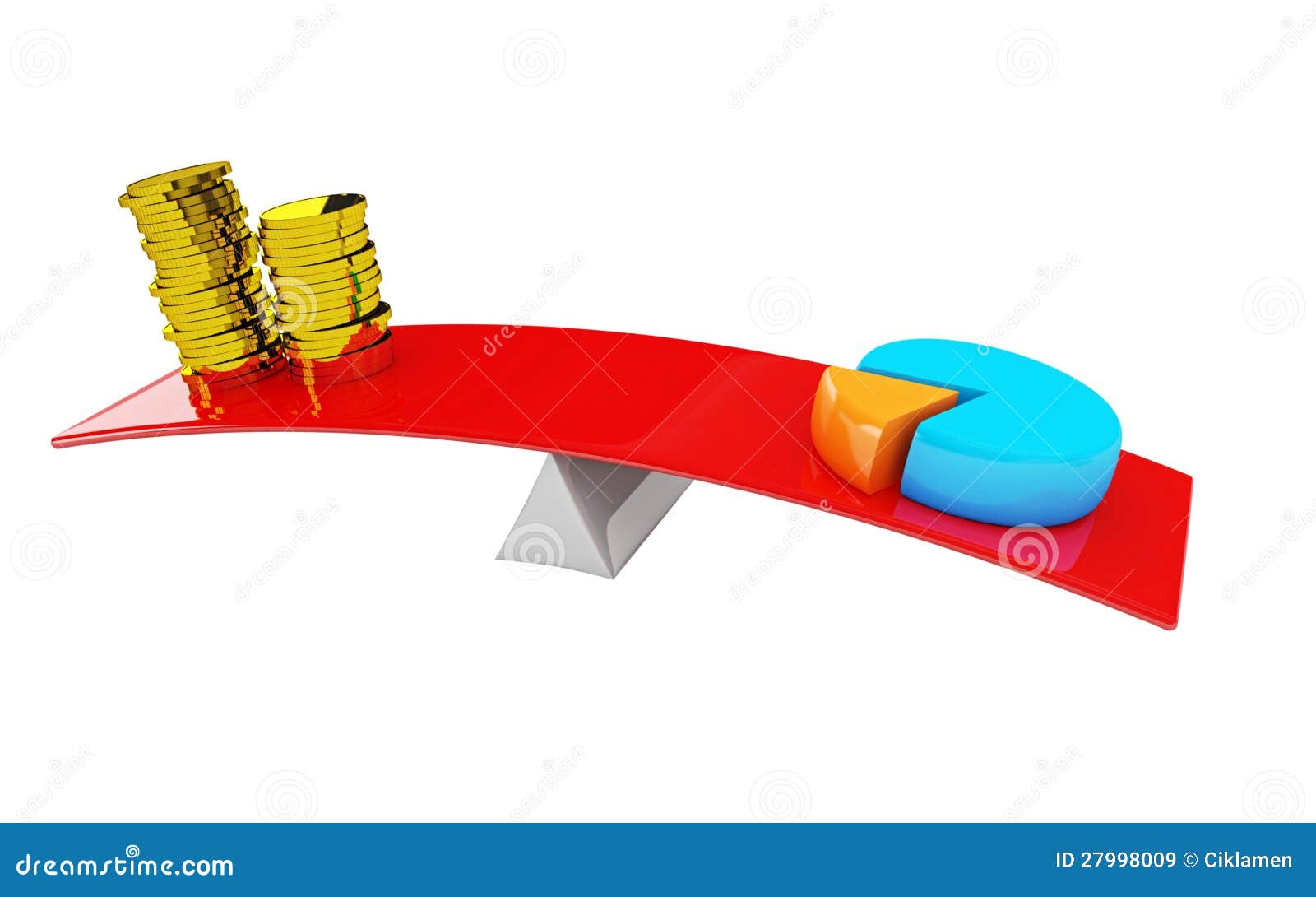 Coins and the Diagram on Scales Stock Illustration - Illustration of ...
