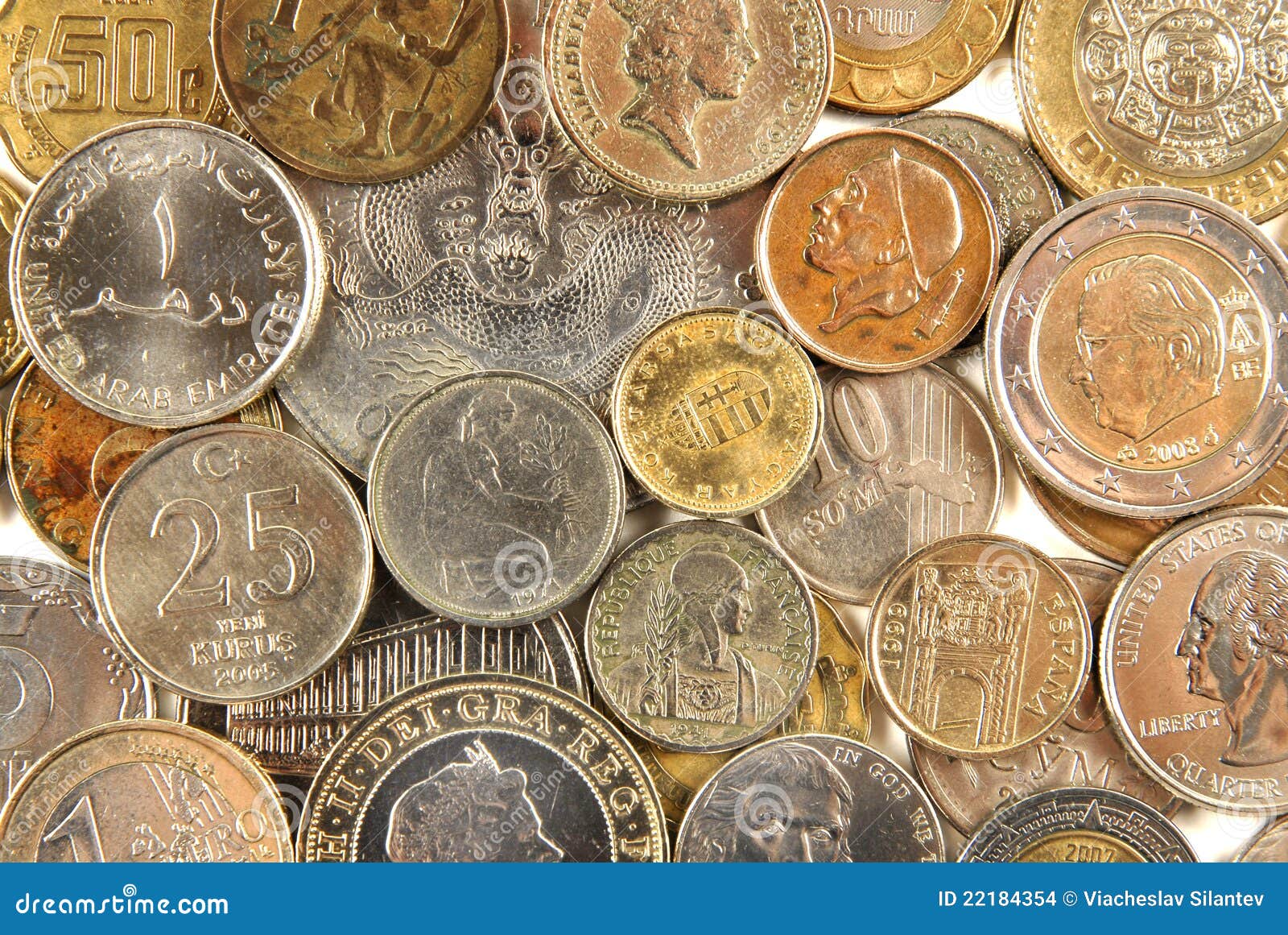 Coins from Different Countries Stock Photo - Image of mexican ...