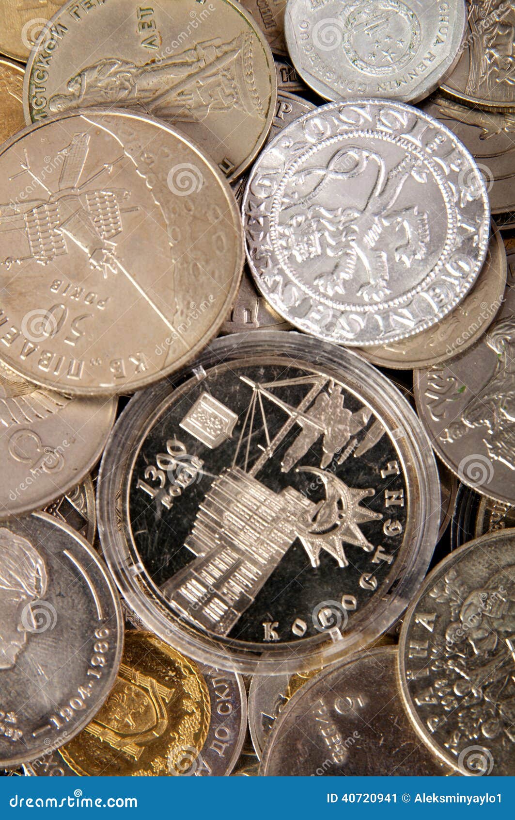 Coins of Different Countries. Coin Collection Stock Image - Image of ...
