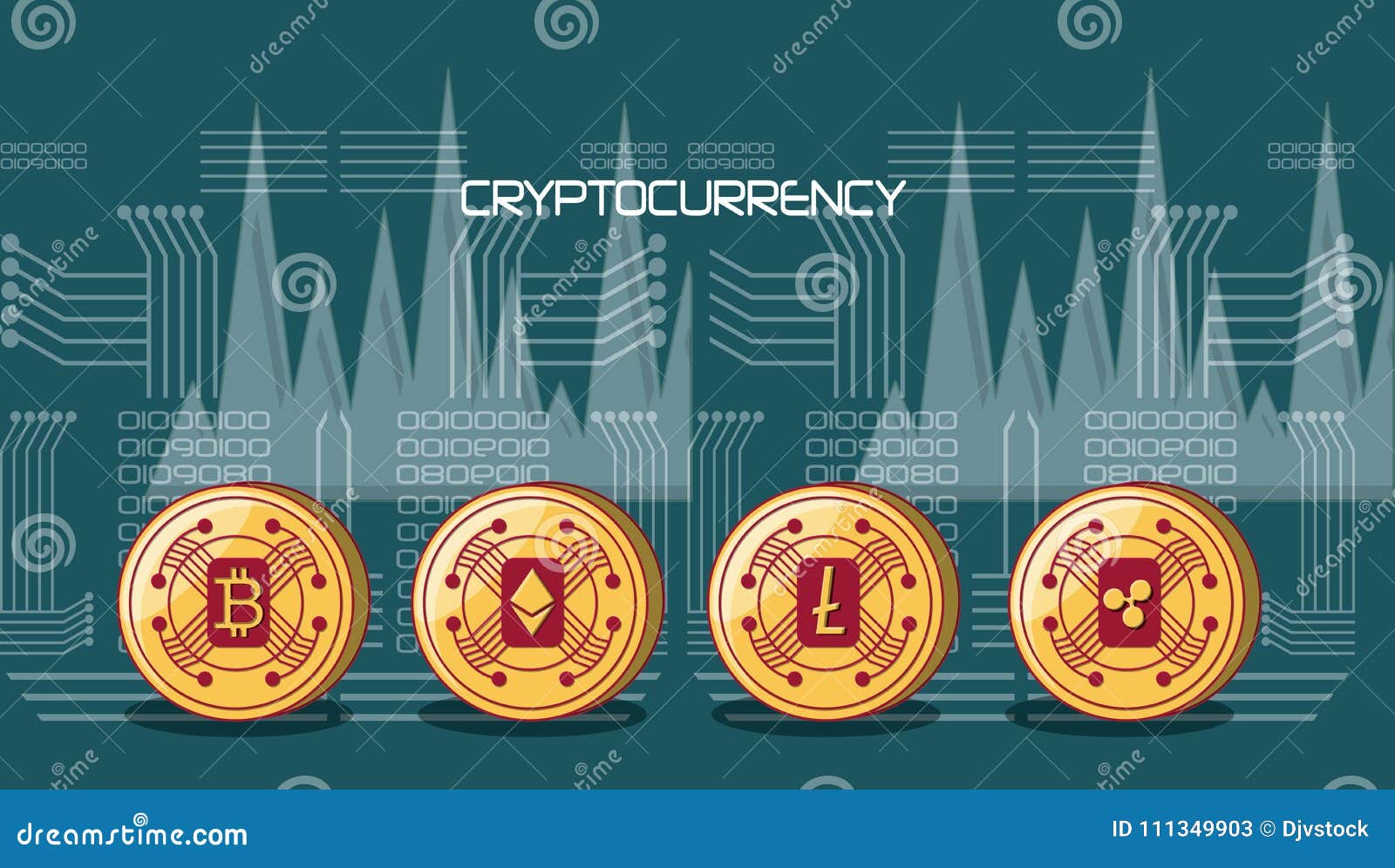 Design of Cryptocurrency Types Stock Vector - Illustration of economy ...