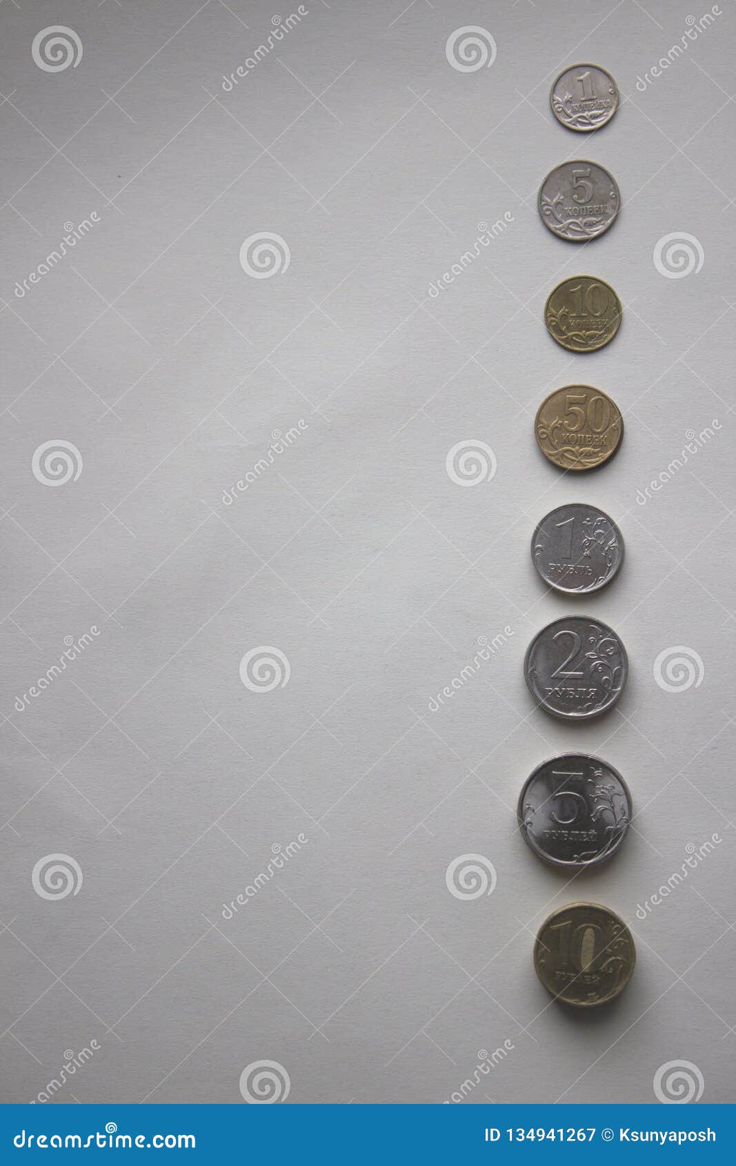 Coins on white background stock image. Image of background - 134941267