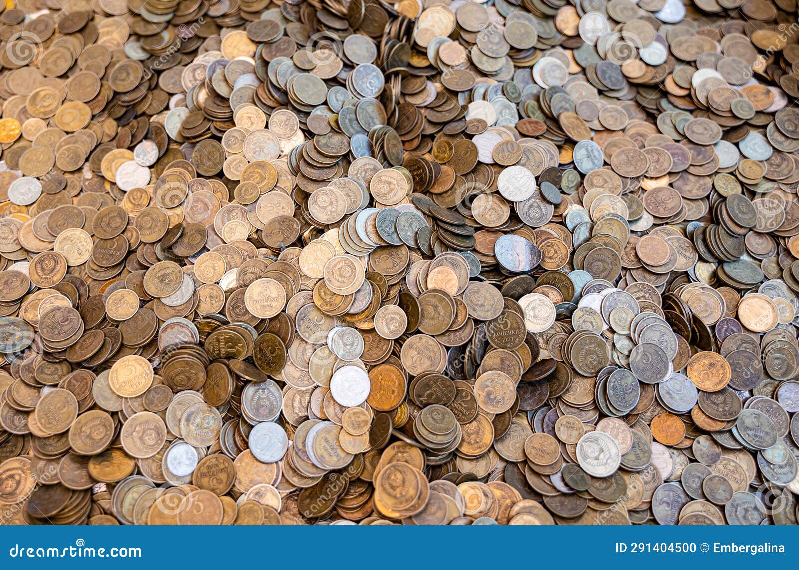 Scattering of coins stock photo. Image of wallpaper - 291404500