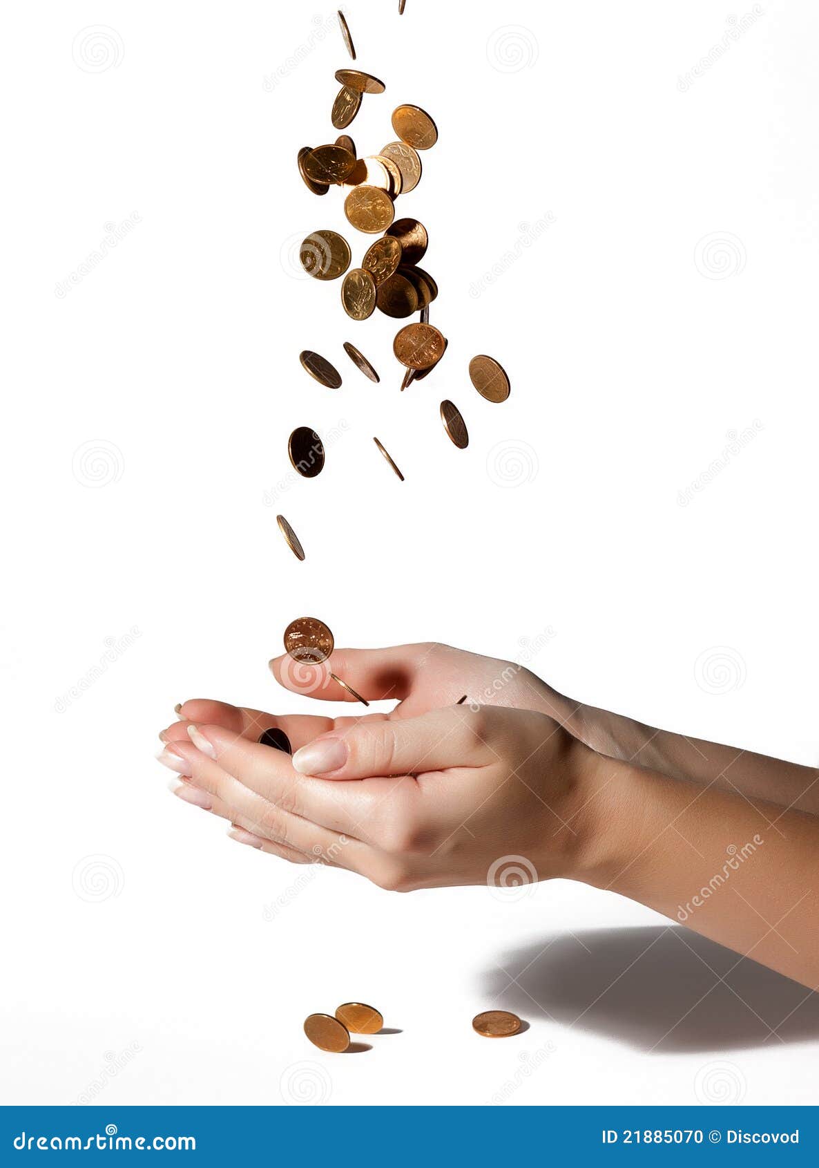 Coins fall into his hands stock photo. Image of banking - 21885070