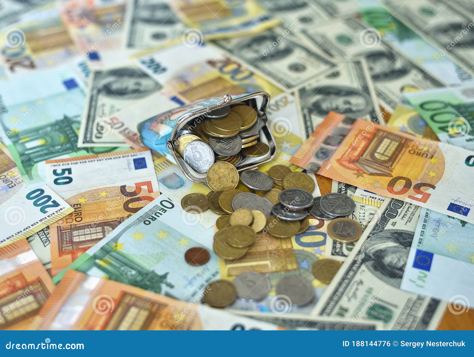 Coins Fall from the Wallet To the Table Stock Photo - Image of capital ...