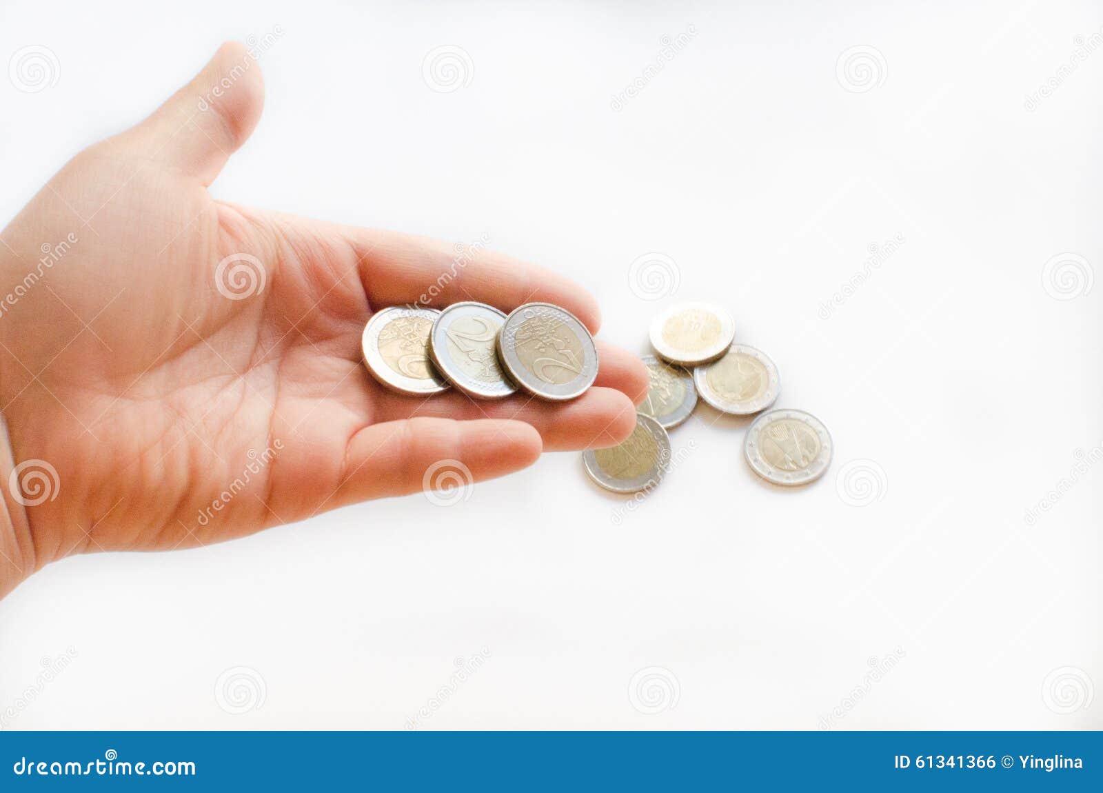 Coins falling from a hand stock photo. Image of banking - 61341366