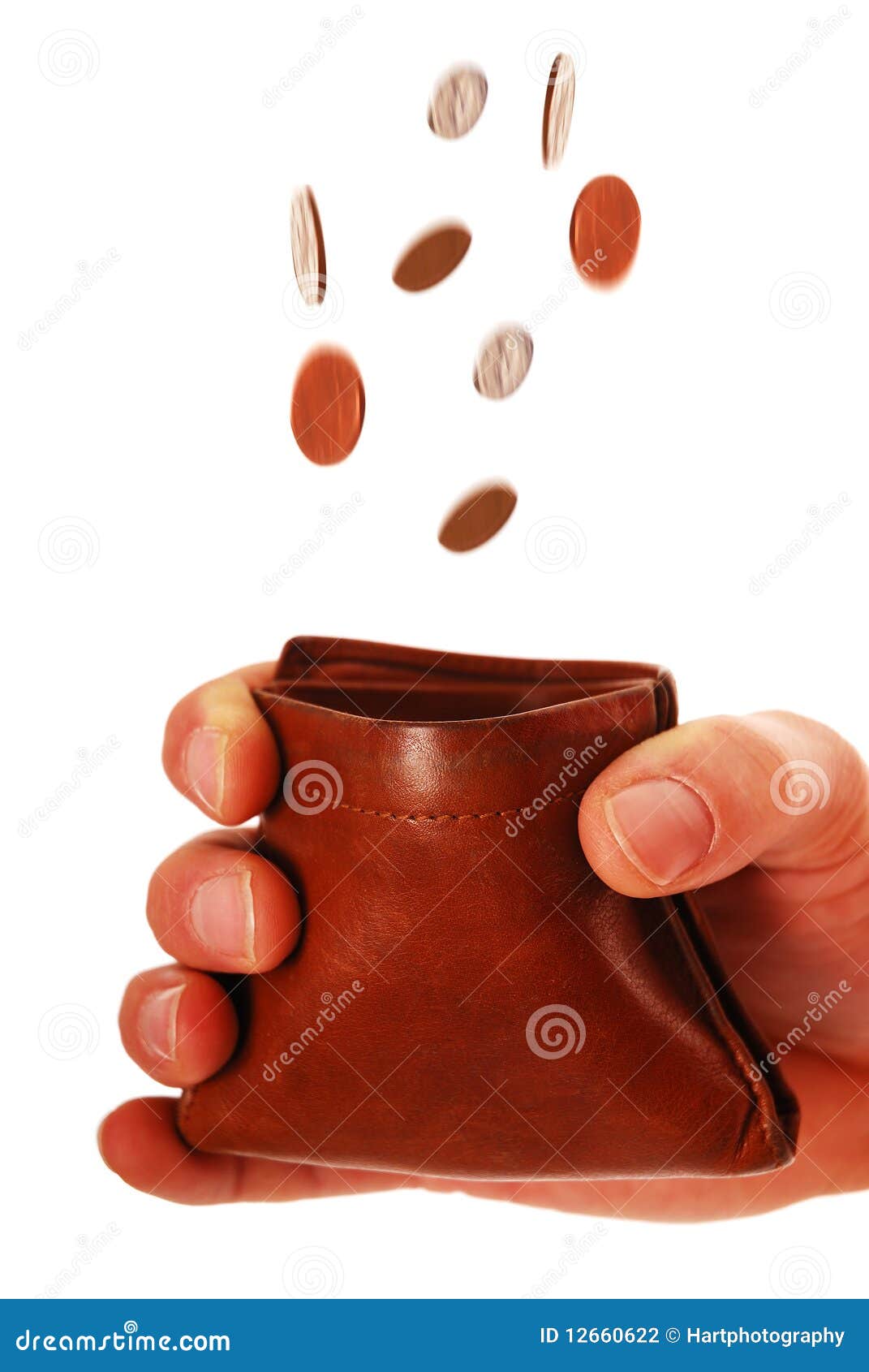 Coins falling into wallet stock photo. Image of background - 12660622