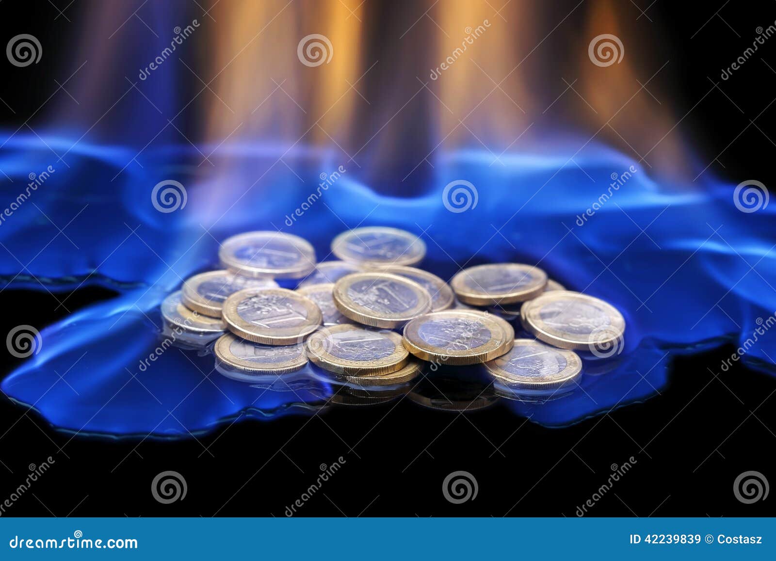 Coins on fire stock image. Image of discount, abstract - 42239839