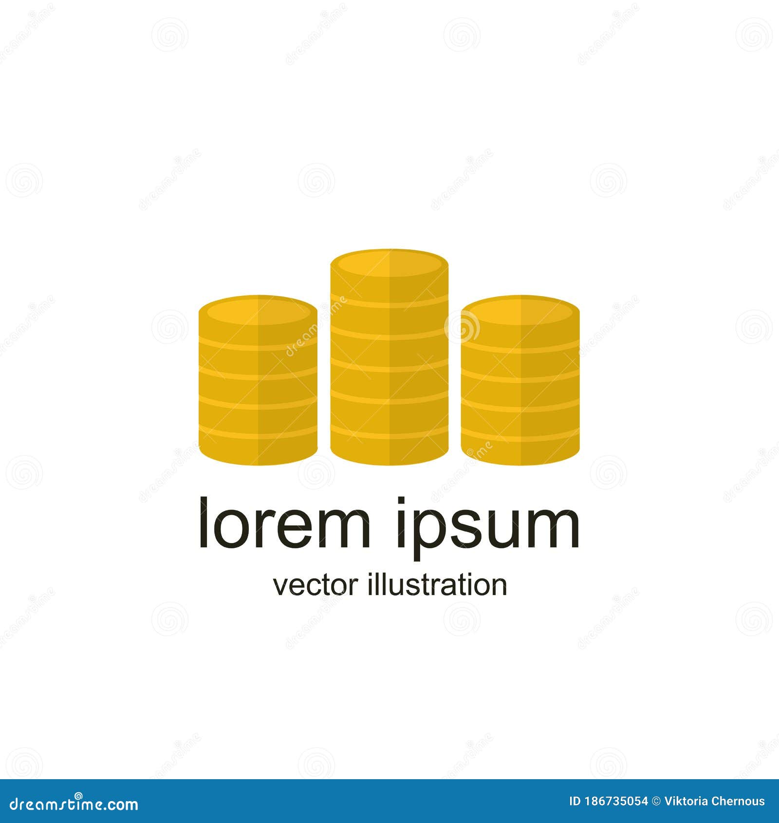 Coins Flat Logo Icon, Vector Color Illustration Stock Illustration ...