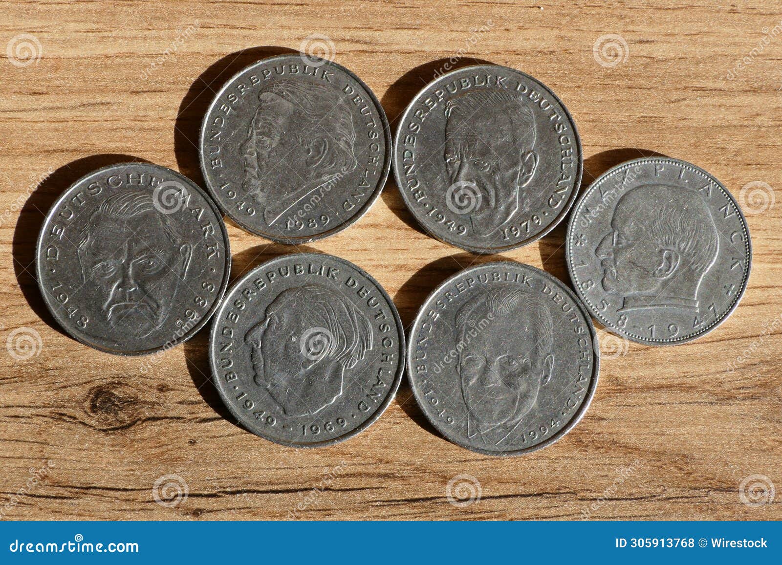 Coins of the Former Currency Deutsche Mark in Germany Stock Photo ...