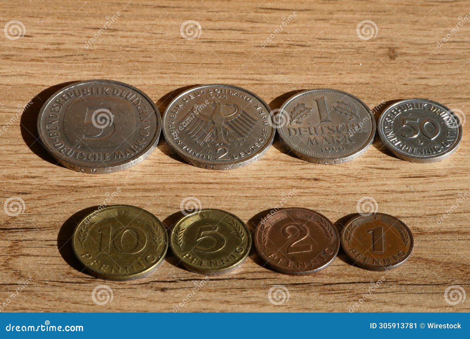 Coins of the Former Currency Deutsche Mark in Germany Stock Image ...