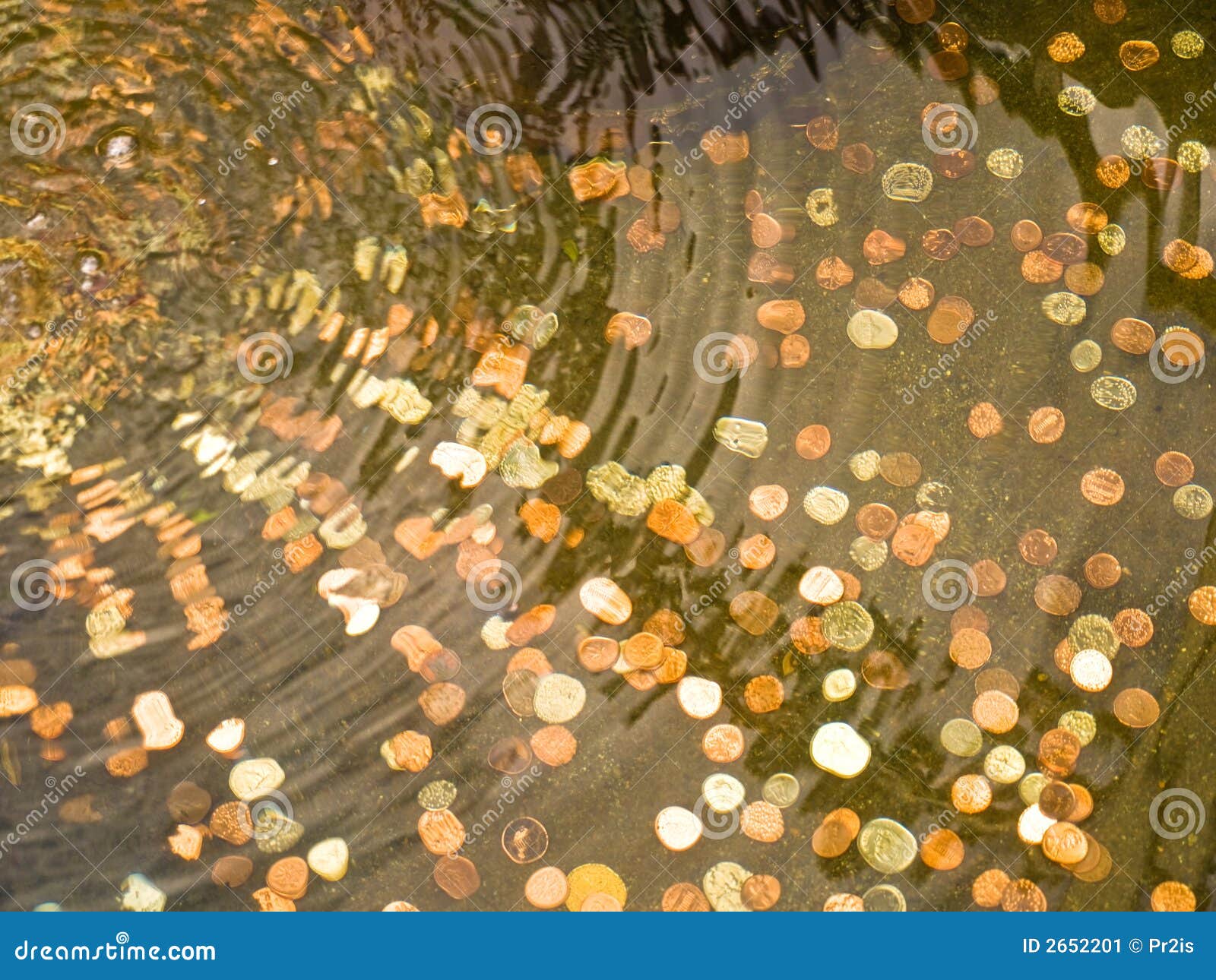 Coins in the garden pool stock image. Image of coins, garden - 2652201