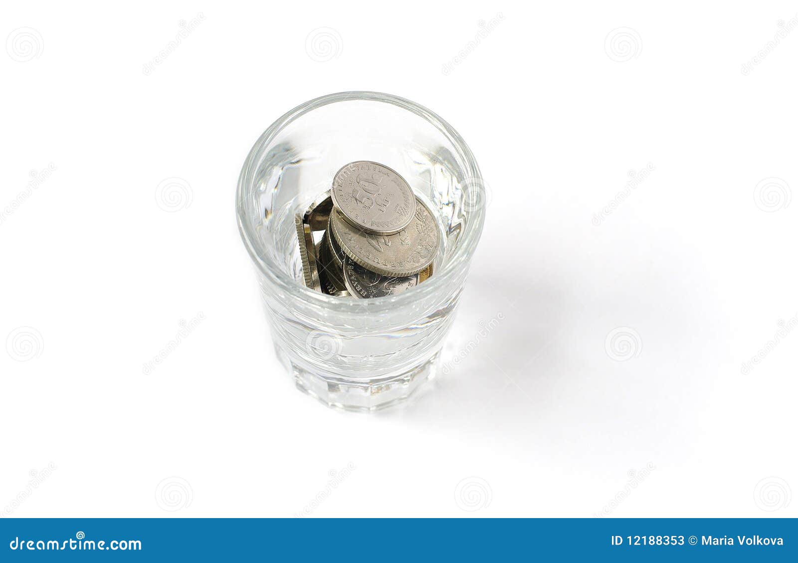 Coins in glass stock image. Image of gratuity, change - 12188353