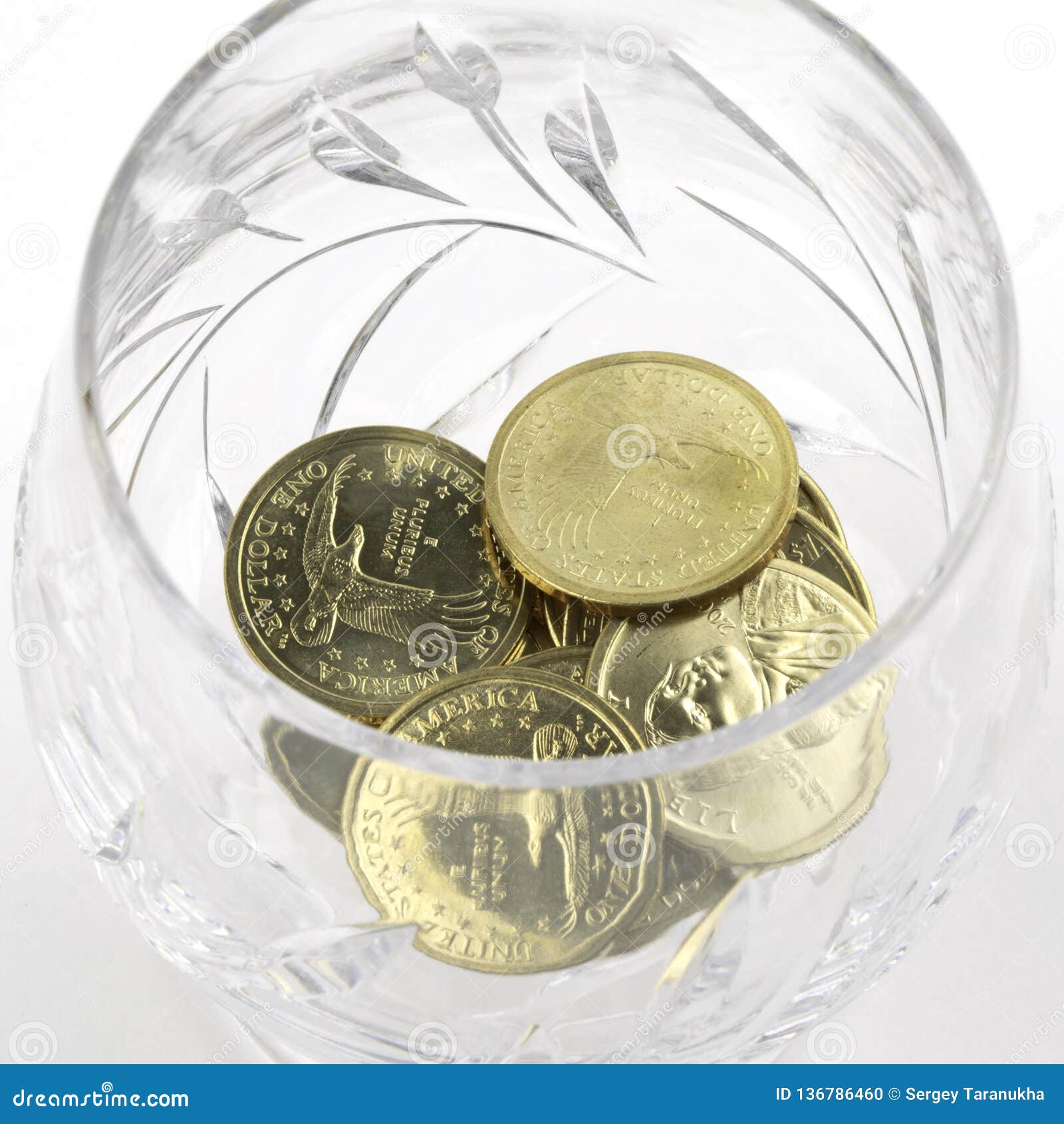 Coins in a glass stock photo. Image of dividends, currency - 136786460
