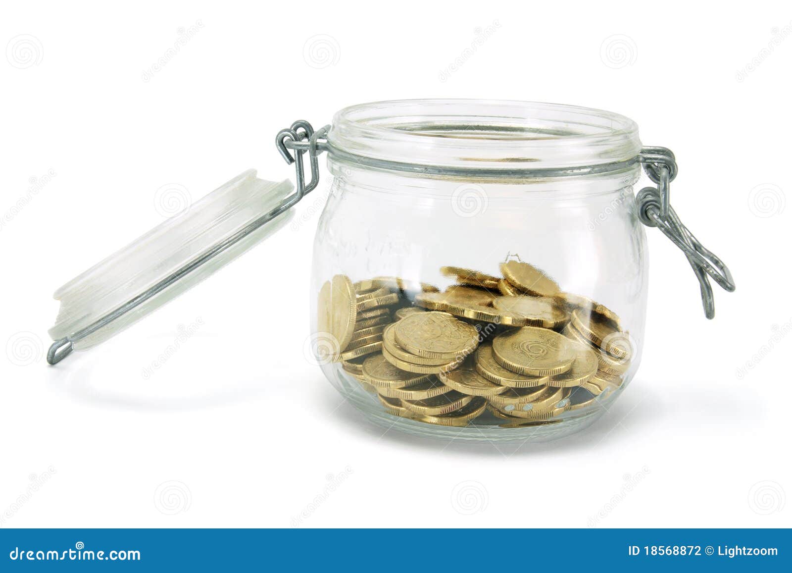 Coins in Glass Jar stock photo. Image of coins, still - 18568872