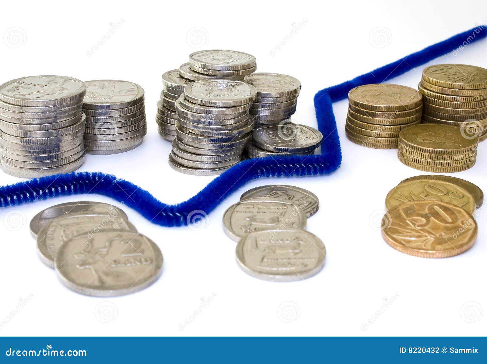 Coins and graph stock photo. Image of bronze, cash, economics - 8220432
