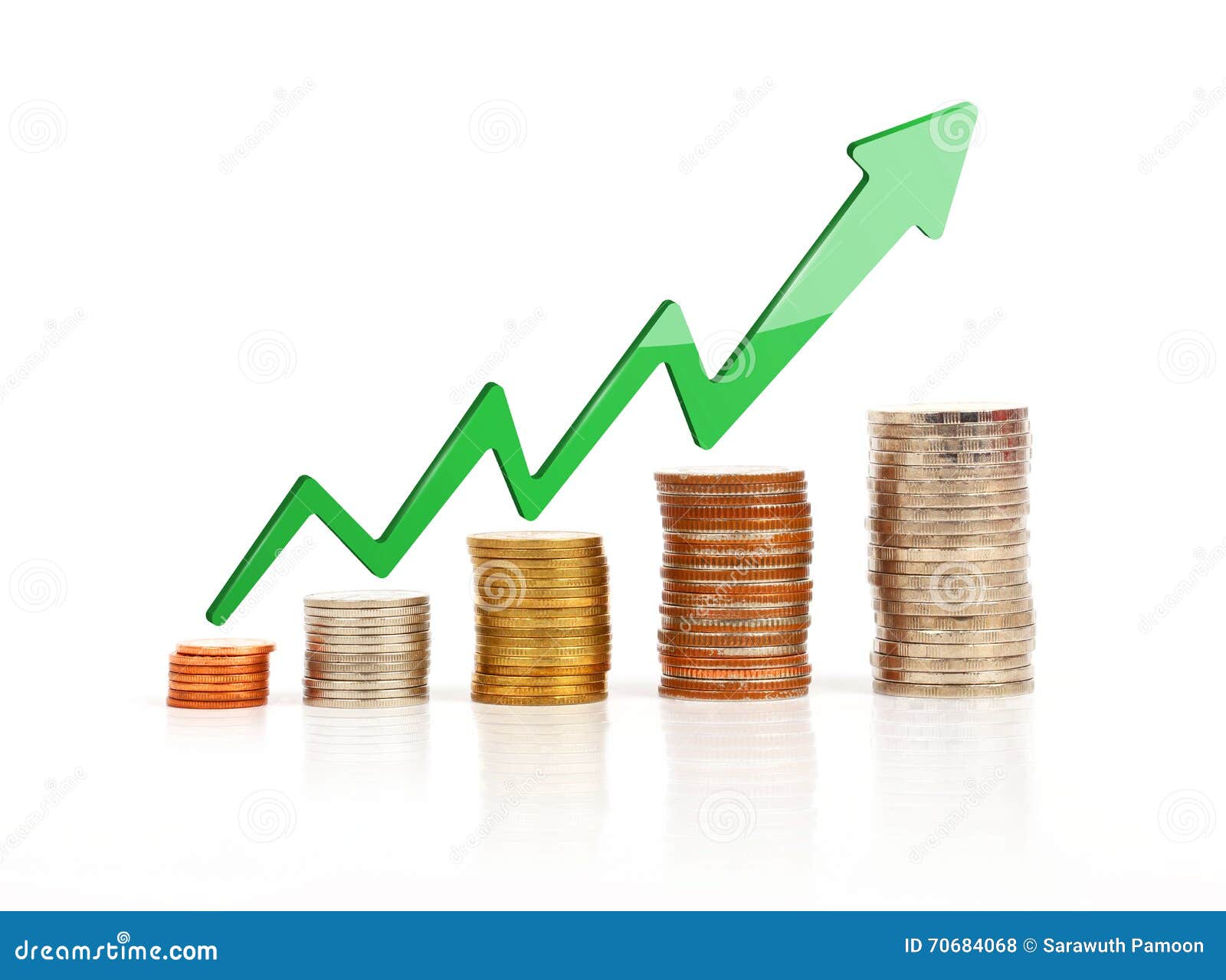 Coins graph, Money graph stock photo. Image of data, improvement - 70684068