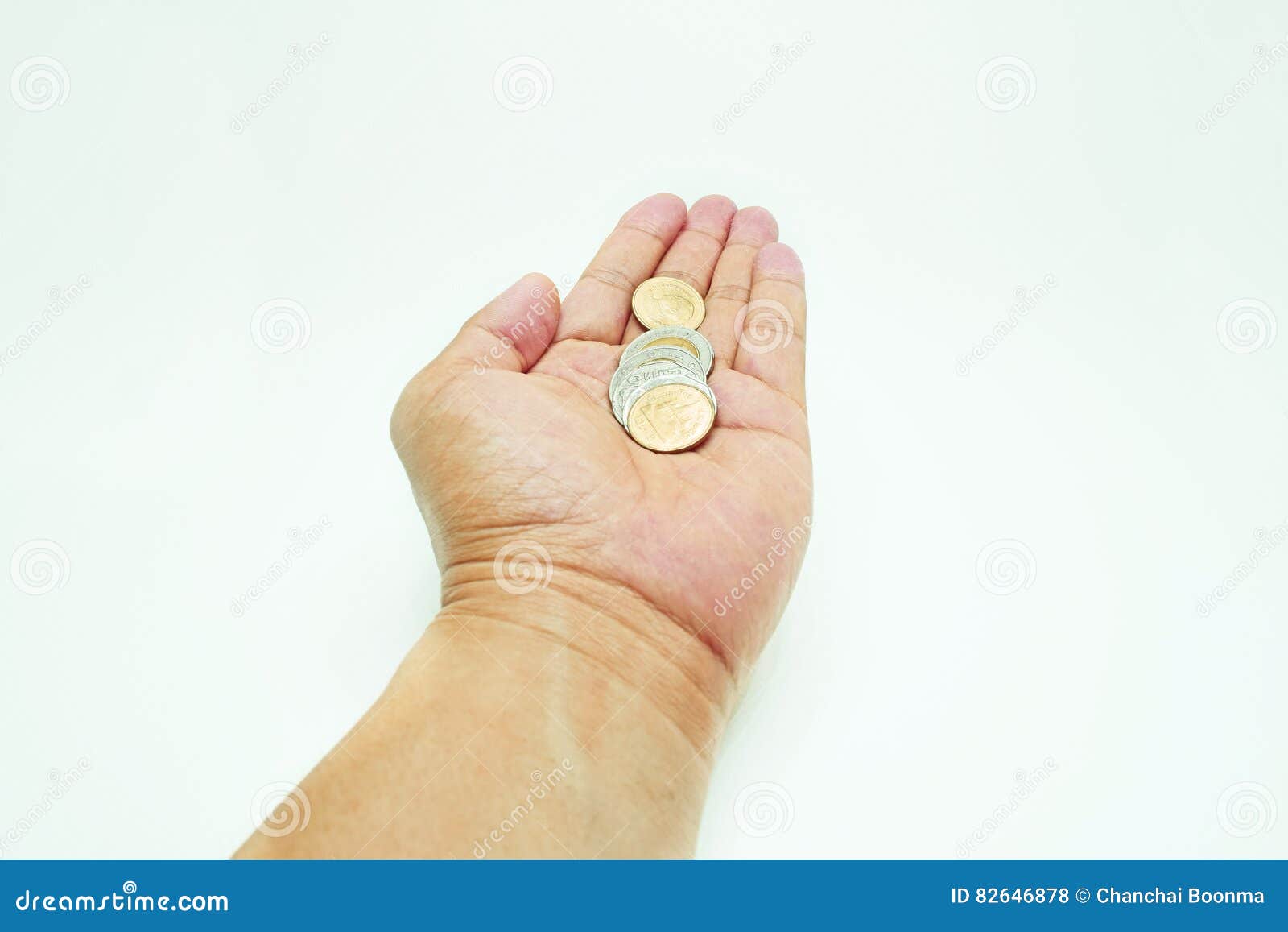 Coins in hand stock photo. Image of banking, business - 82646878