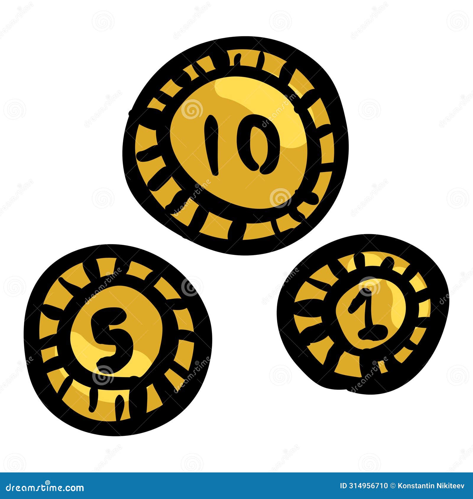 Coins - Hand Drawn Doodle Icon Stock Vector - Illustration of doodle ...