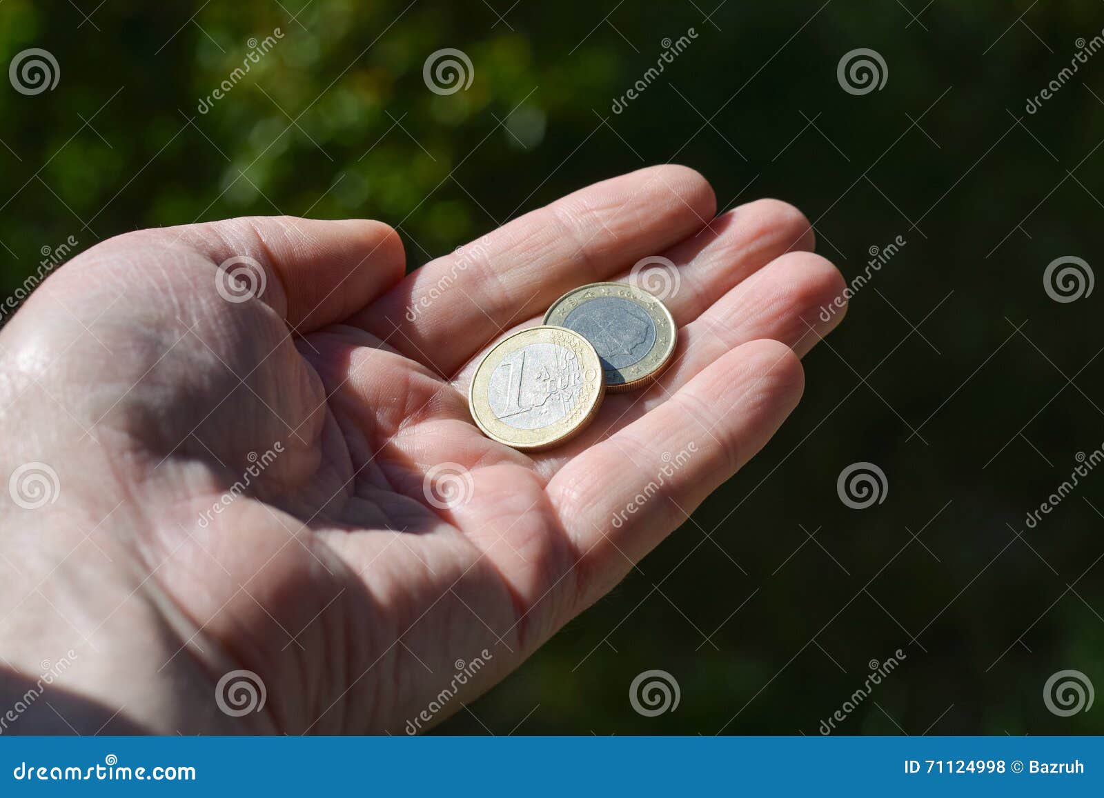 Coins in hand stock photo. Image of metaphor, alms, crisis - 71124998