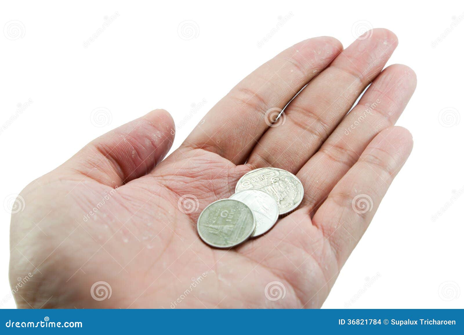 Coins on hand stock photo. Image of deposit, businessman - 36821784