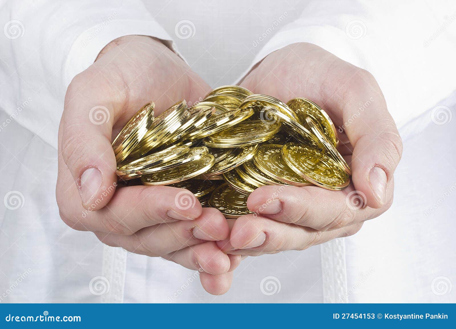 Coins in Hands stock image. Image of caucasian, growth - 27454153