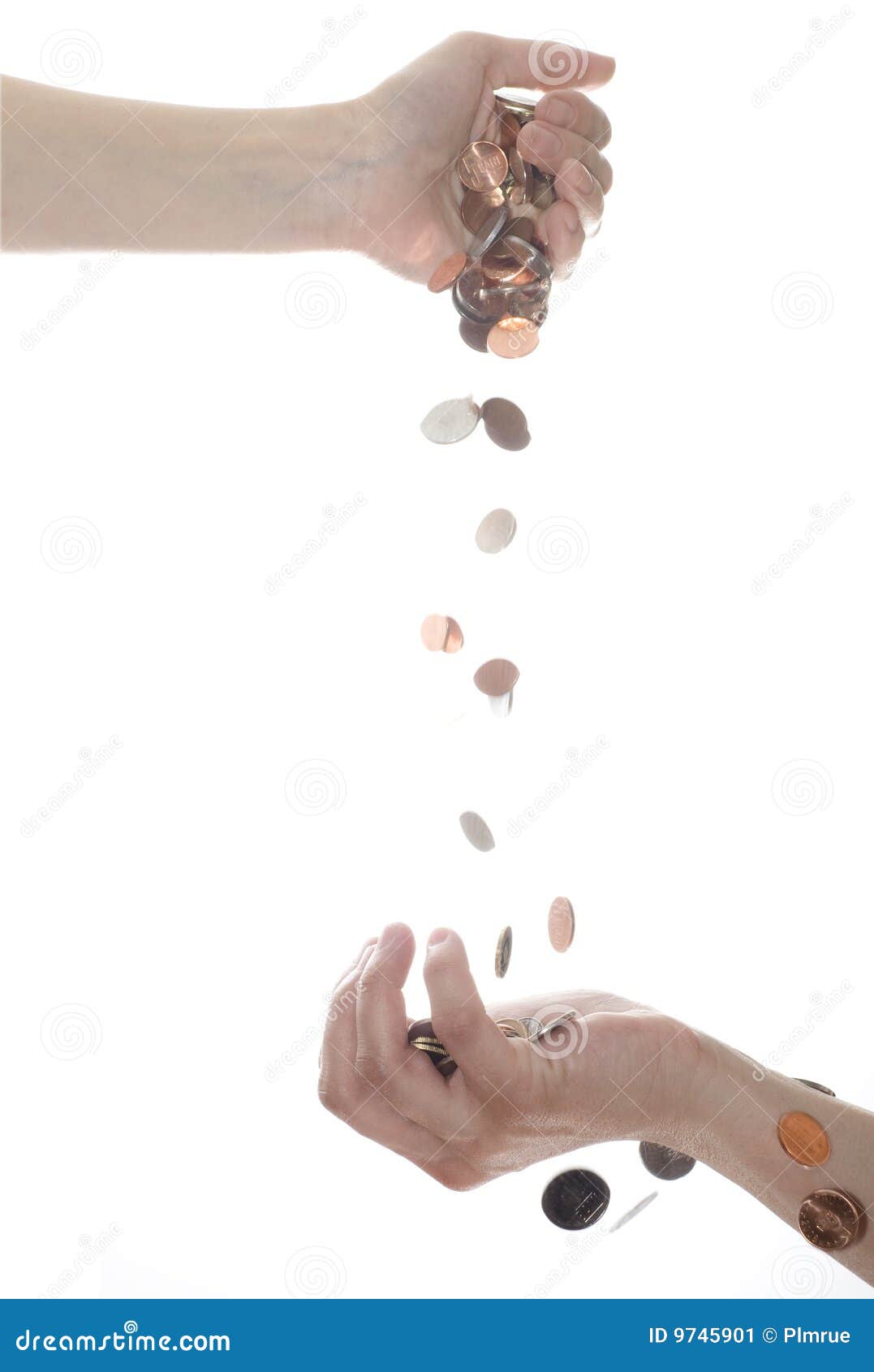 Coins hands stock image. Image of flow, banking, bank - 9745901