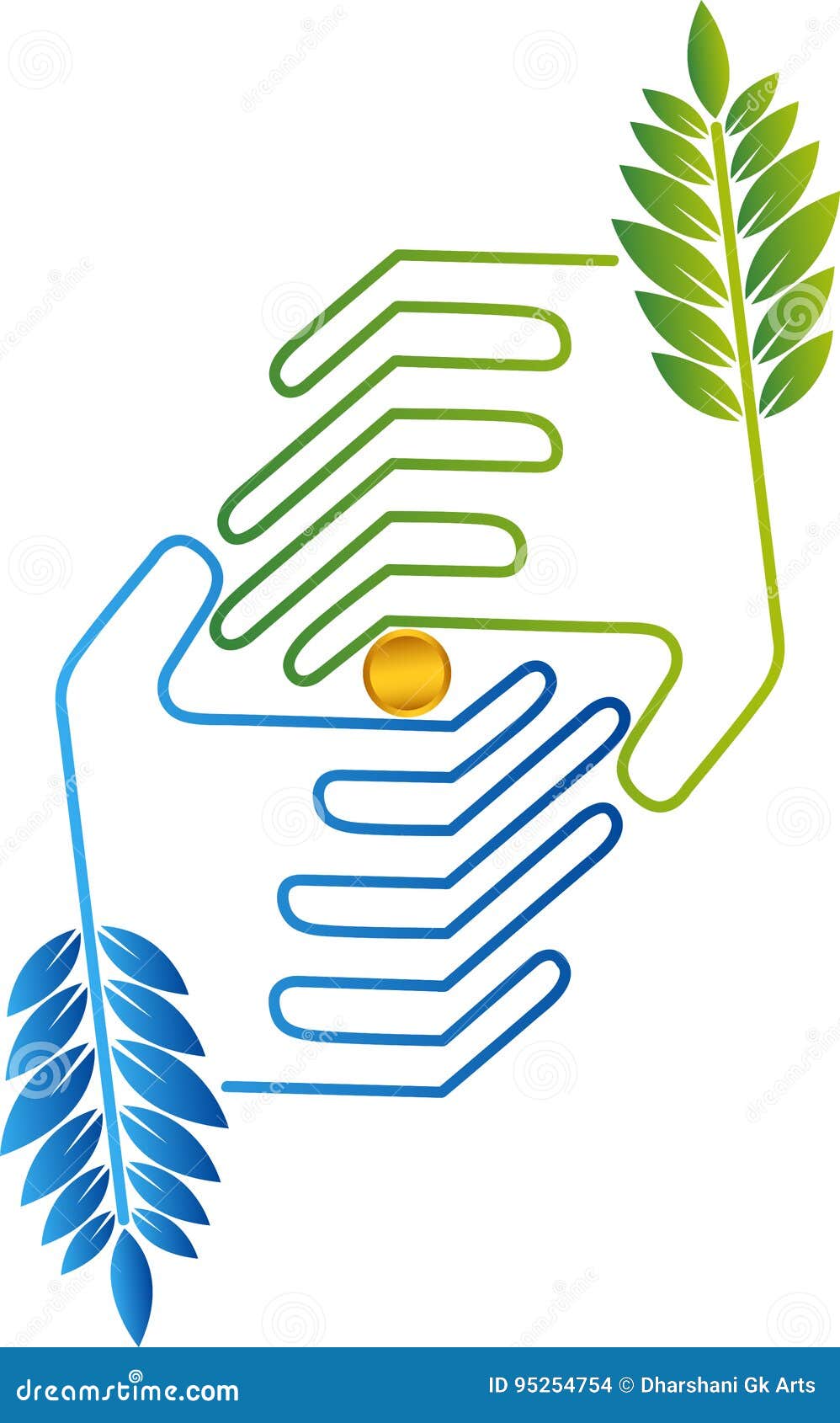 Coins in hands logo stock vector. Illustration of connection - 95254754