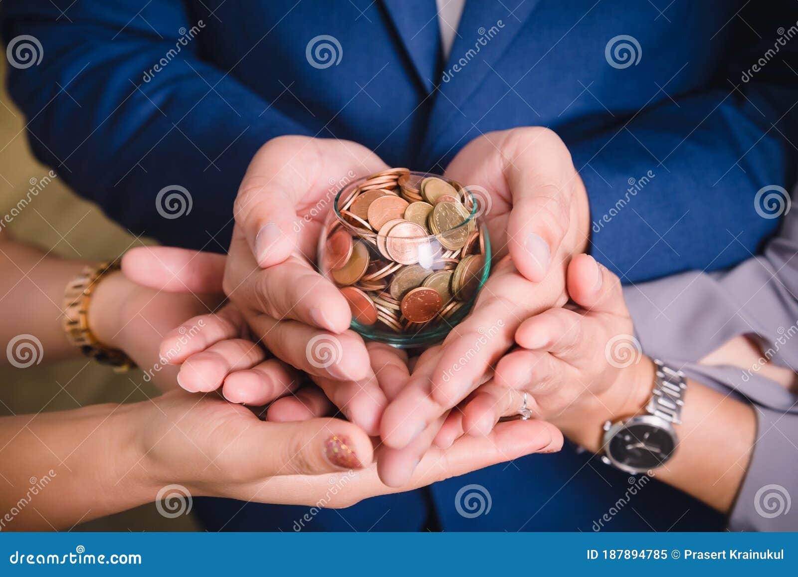 Coins in Hands. Saving Money Concept Stock Image - Image of gold, hands ...