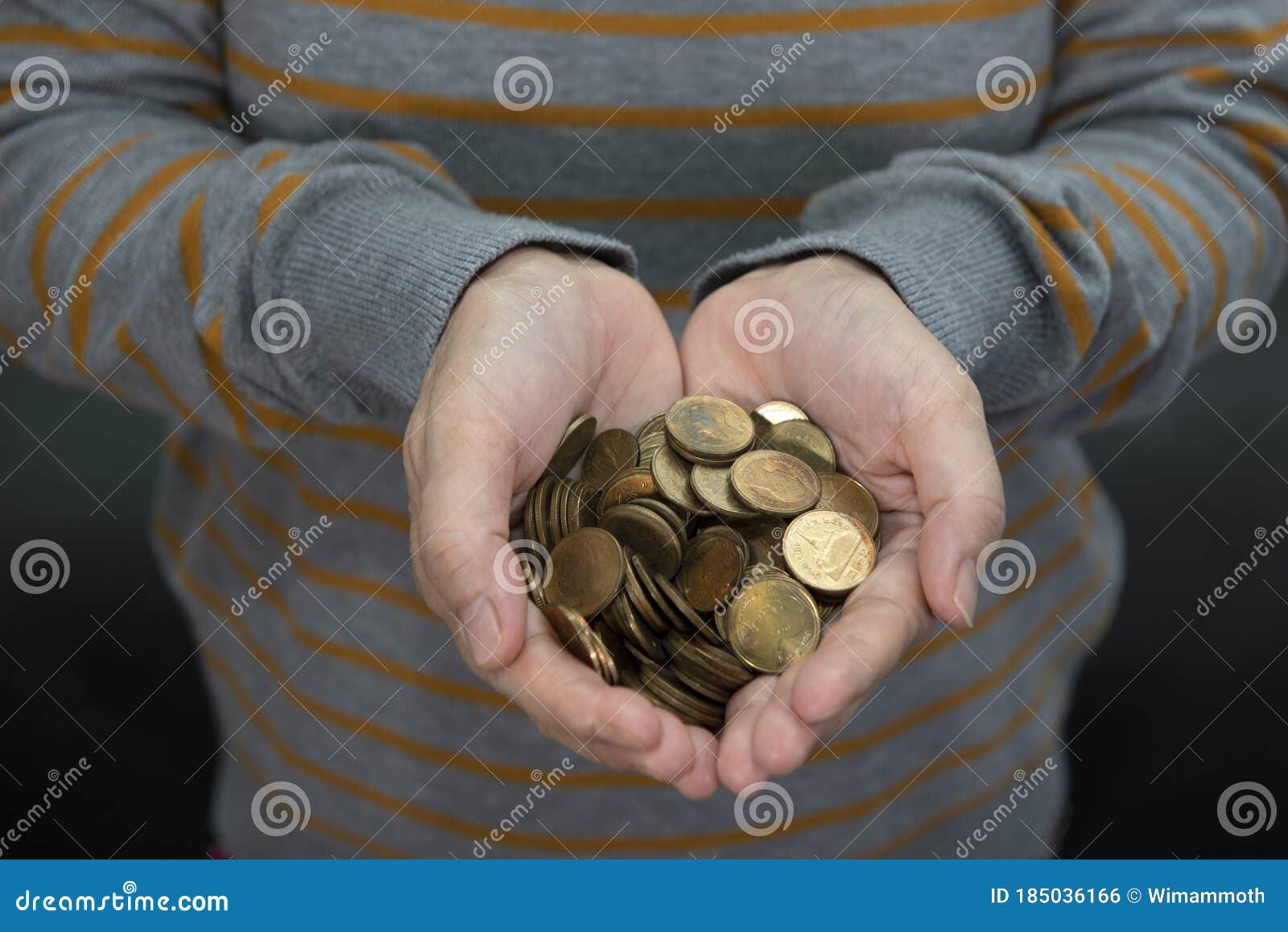 Coins in Hands. Saving Money Concept Stock Photo - Image of investment ...