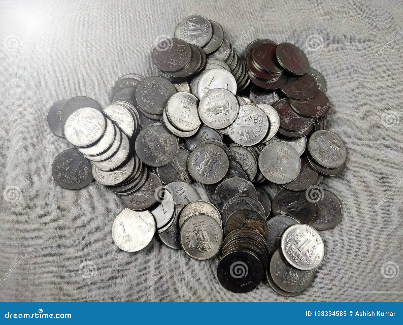 Indian Rupees Coins Stack or Heap on White Background Selective Focus ...