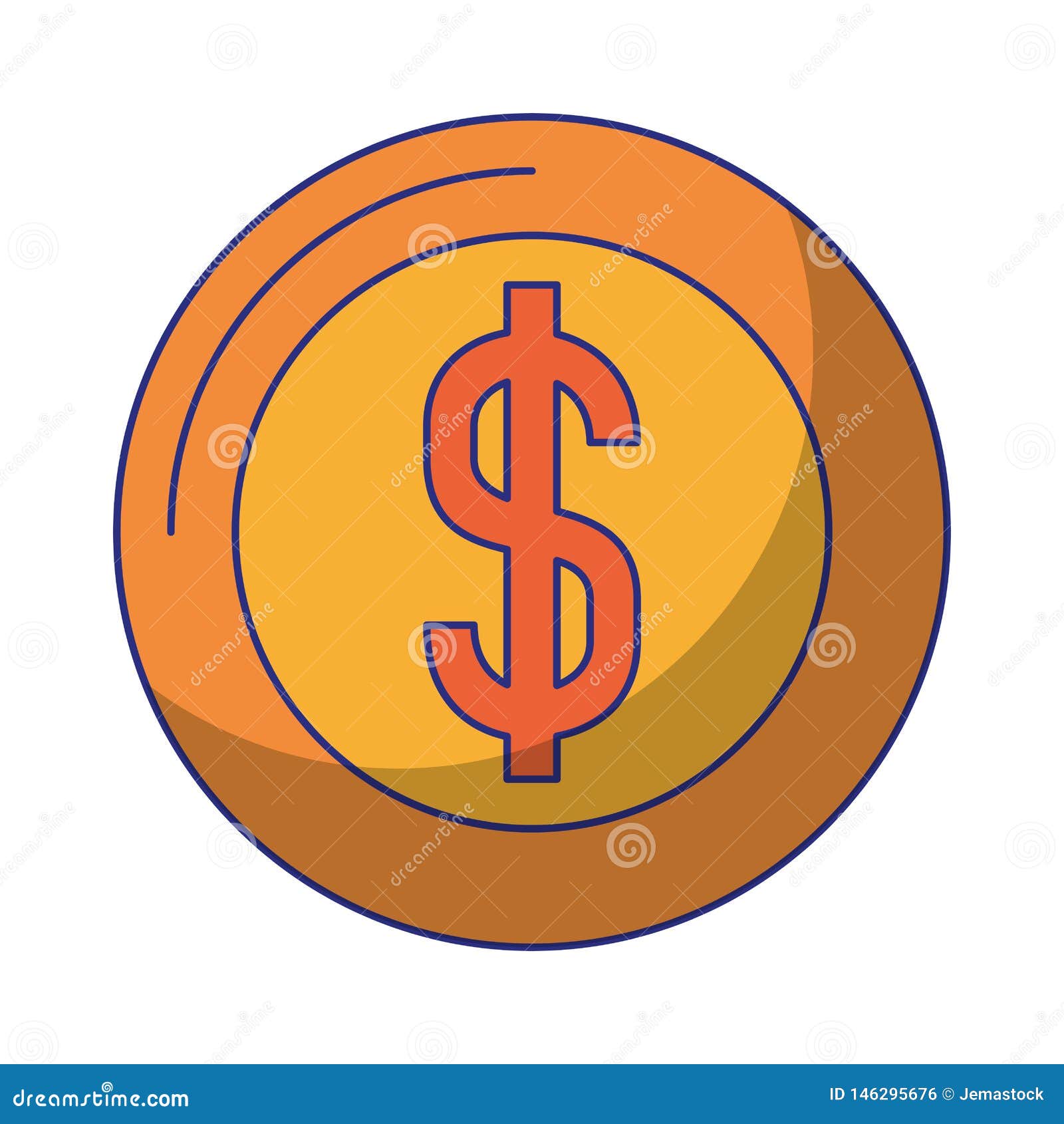 Coins icon cartoon stock vector. Illustration of golden - 146295676