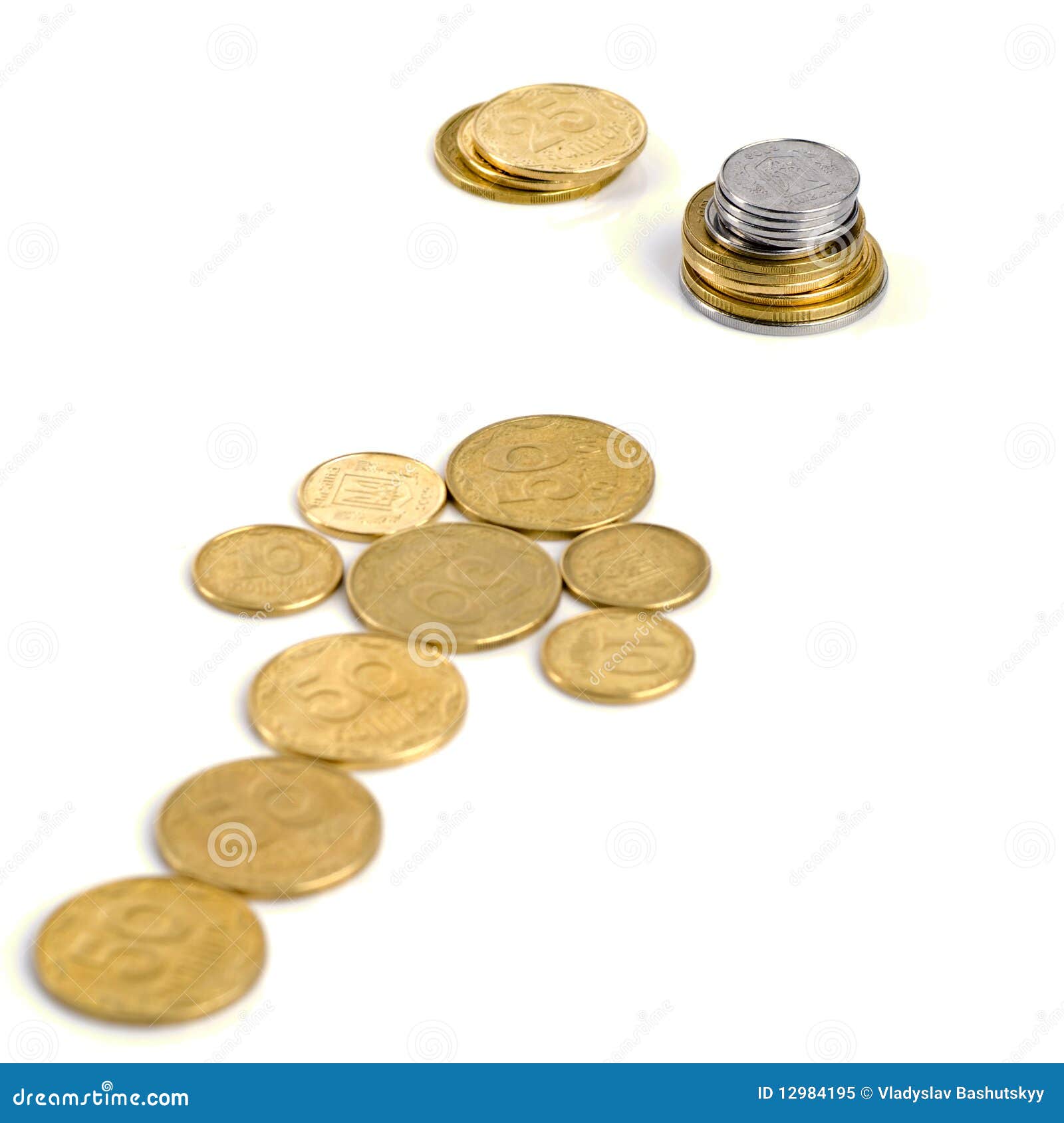 Coins isolated on white stock image. Image of metal, commerce - 12984195