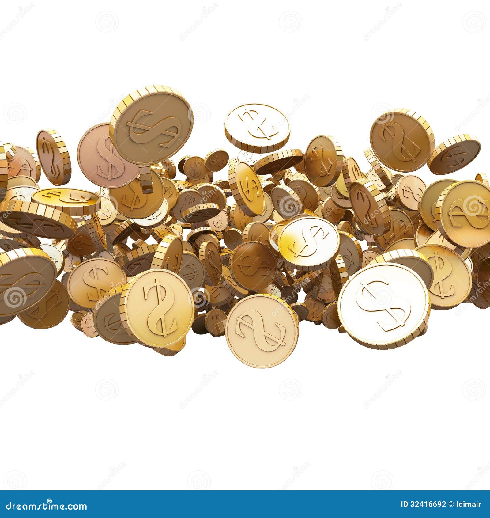 Coins Isolated on White, Abstract Background Stock Illustration ...