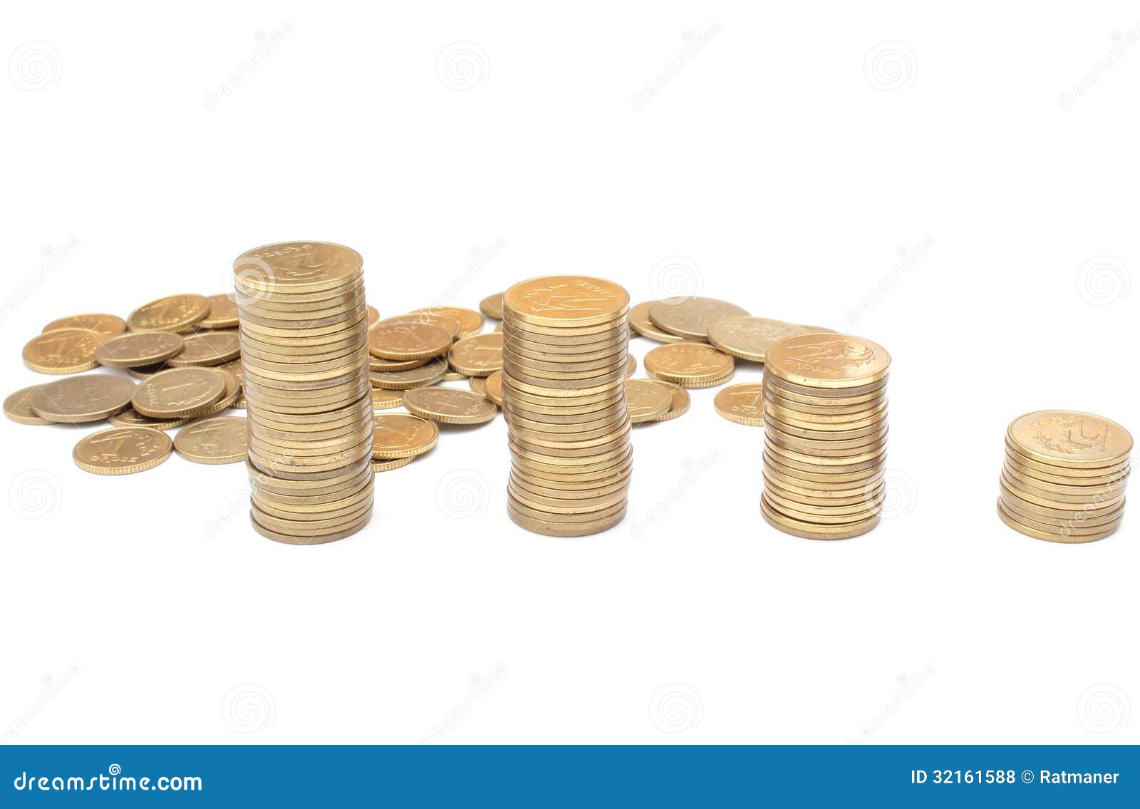 Coins Isolated on White Background Stock Photo - Image of currency ...