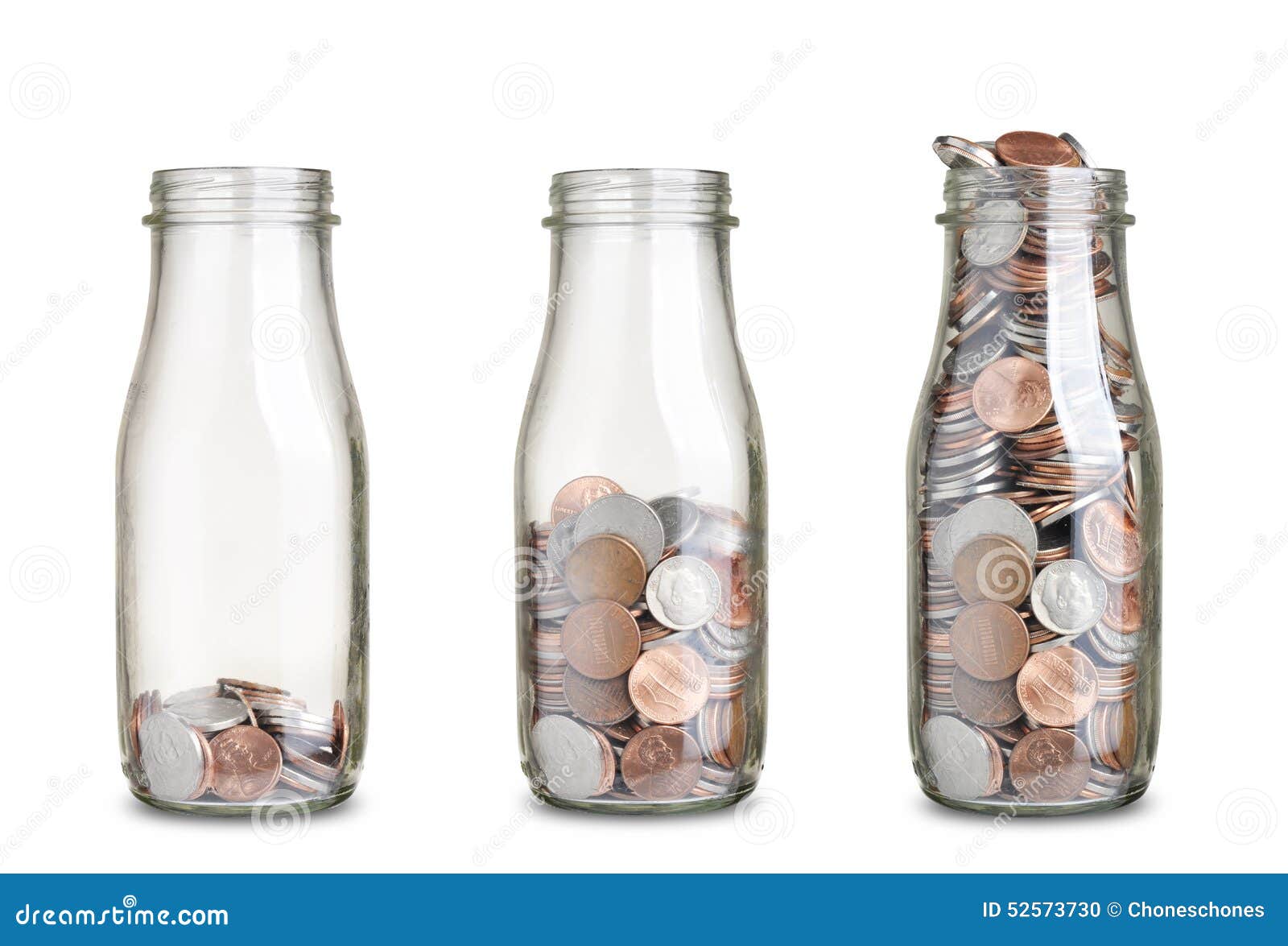 Coins of jars stock photo. Image of close, container - 52573730