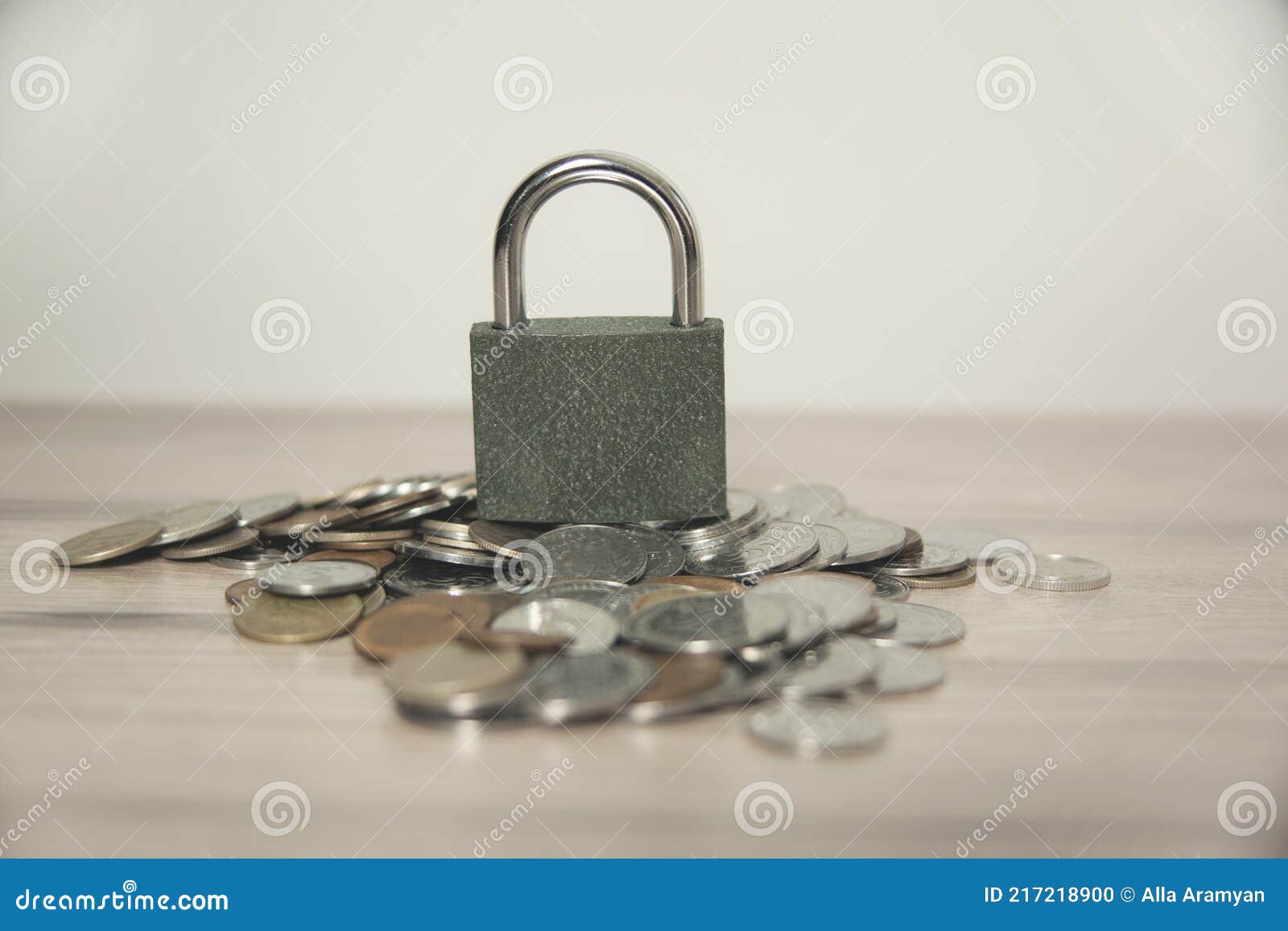 With Coins on Lock and Key, Stock Photo - Image of investment, european ...