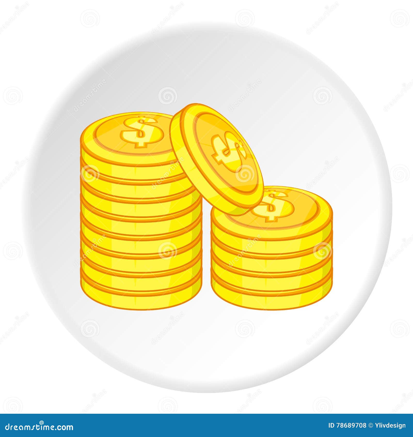 Coins of Money Icon, Cartoon Style Stock Vector - Illustration of ...