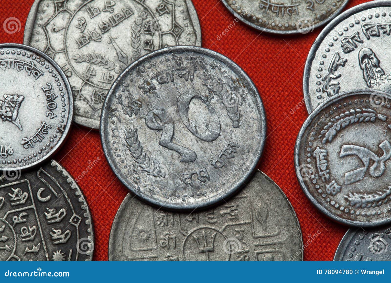 Coins of Nepal stock photo. Image of frame, finance, objects - 78094780