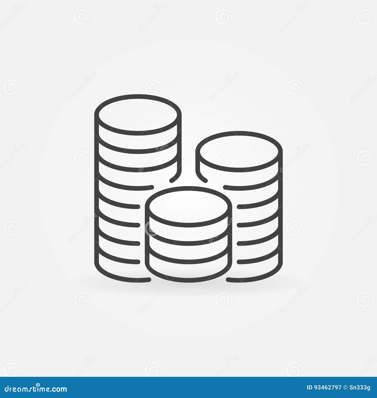 Coins outline icon stock vector. Illustration of investment - 93462797