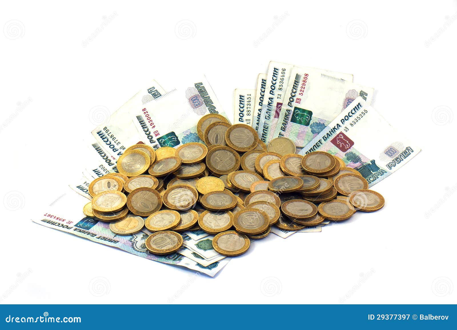 Coins on paper money stock image. Image of bank, money - 29377397