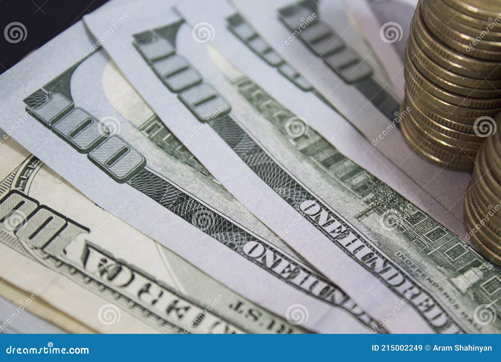 Coins on papers stock image. Image of rich, coin, profit - 215002249