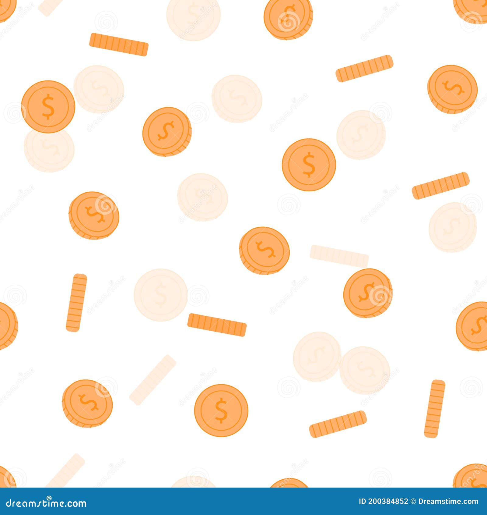 Coins Pattern Background Vector Illustration Cartoon Stock Vector ...