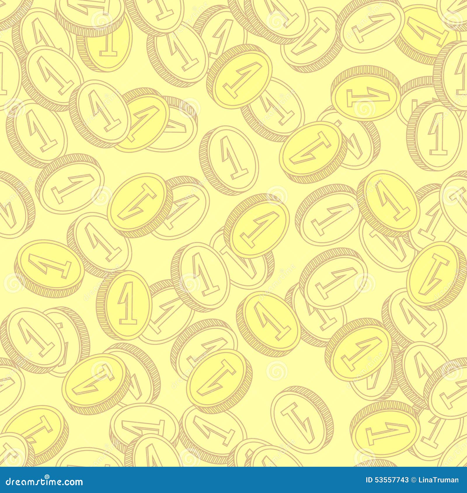 Coins pattern stock vector. Illustration of dollar, pattern - 53557743