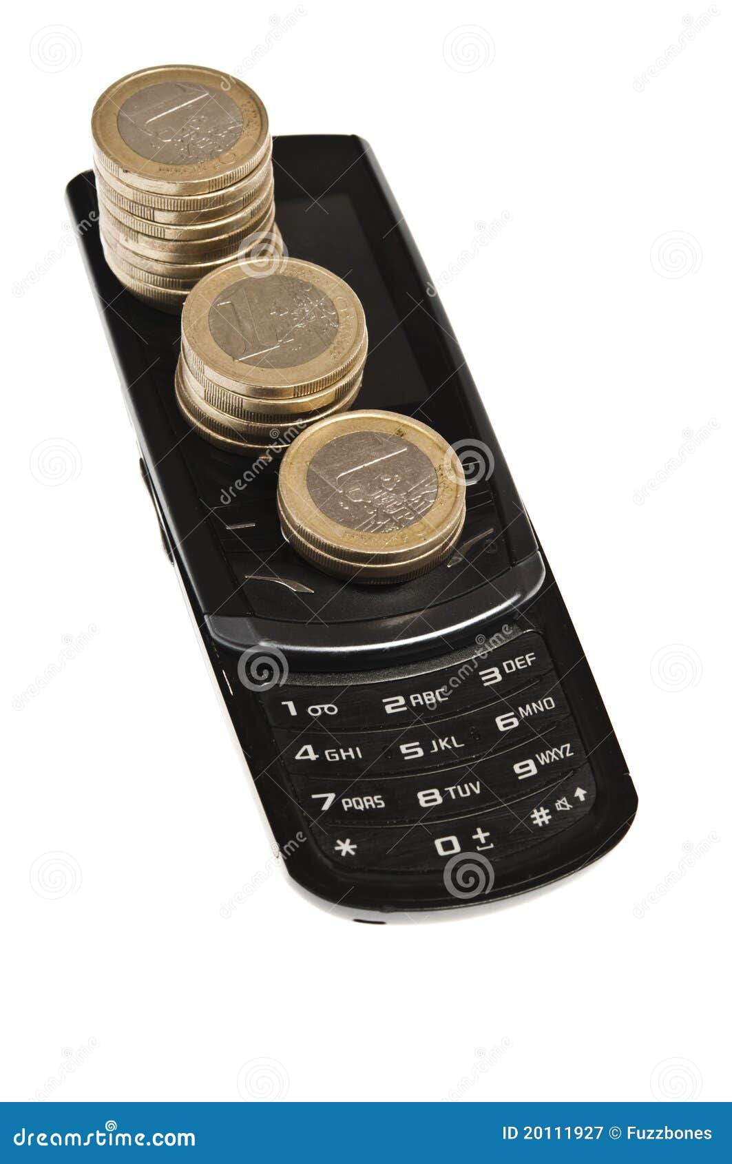 Coins on phone stock image. Image of currency, financial - 20111927