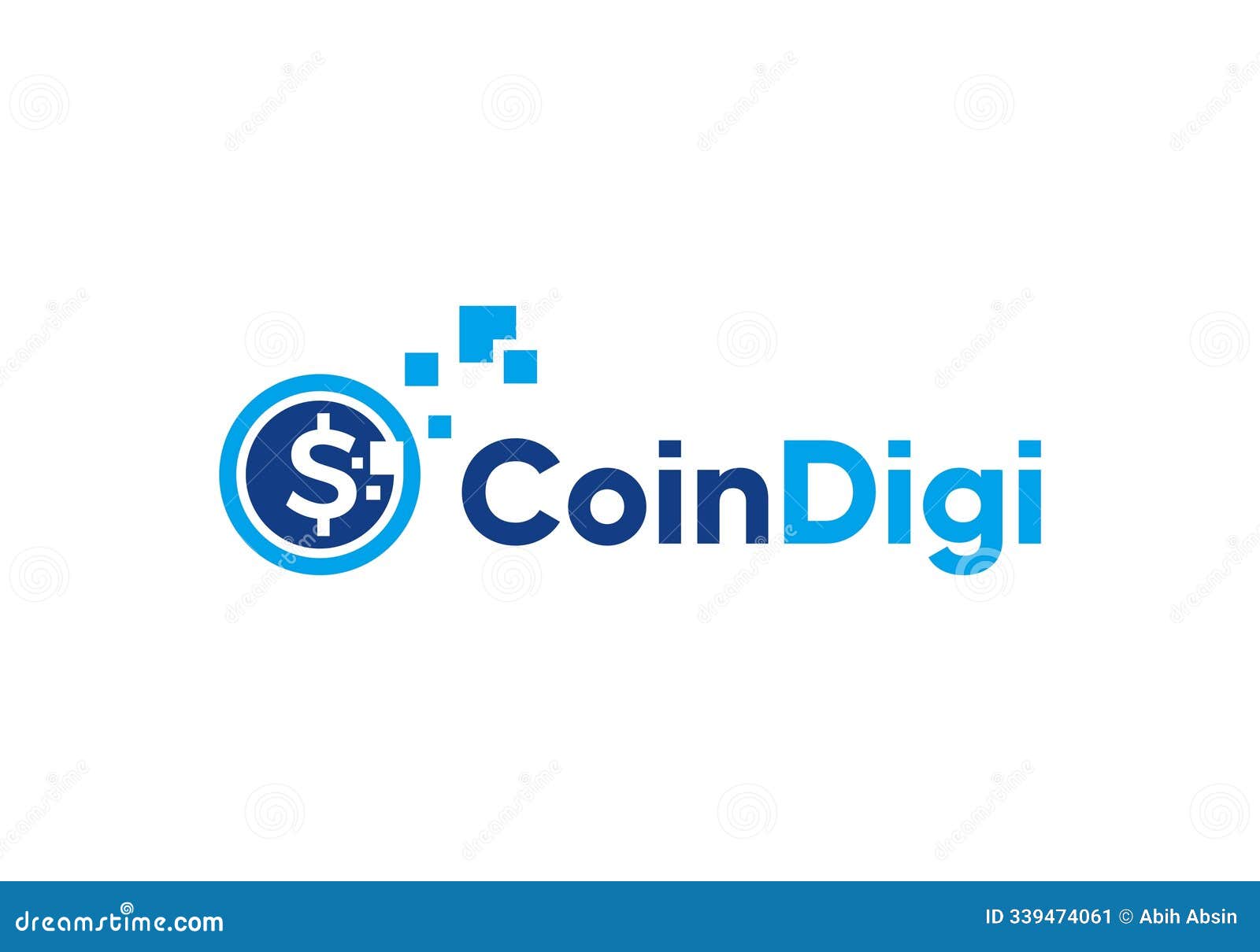 Coins Pixel Digital Logo. Creative Tech Crypto Vector Design Stock ...