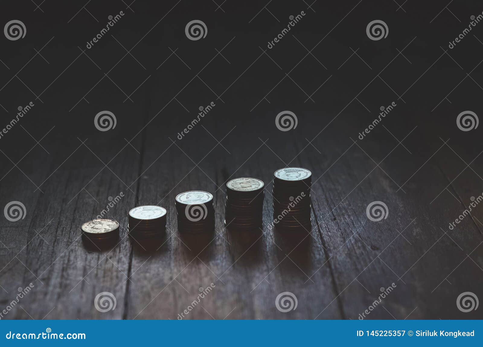 Coins placed in rows stock image. Image of ascending - 145225357