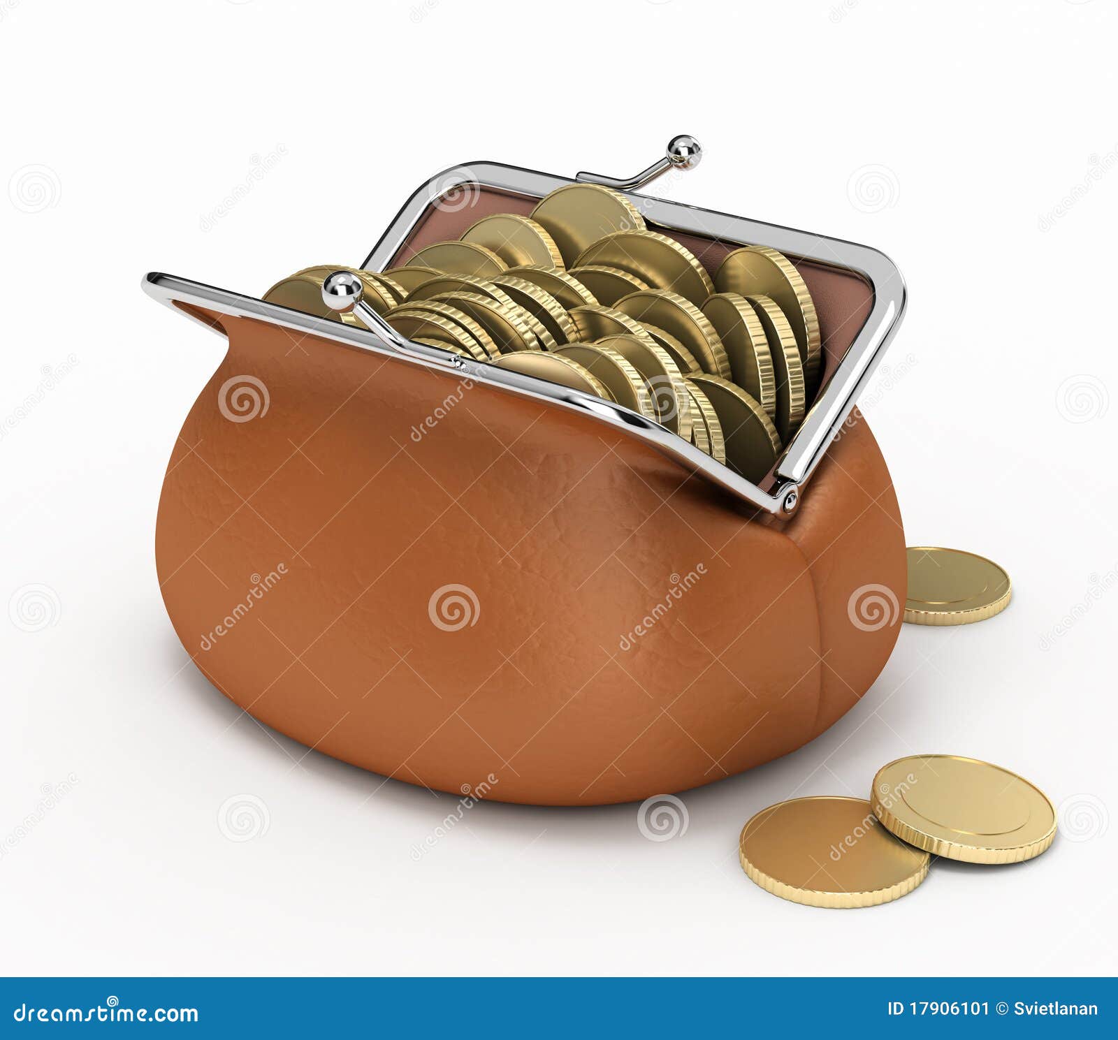 Coins in purse. stock illustration. Illustration of wealth - 17906101