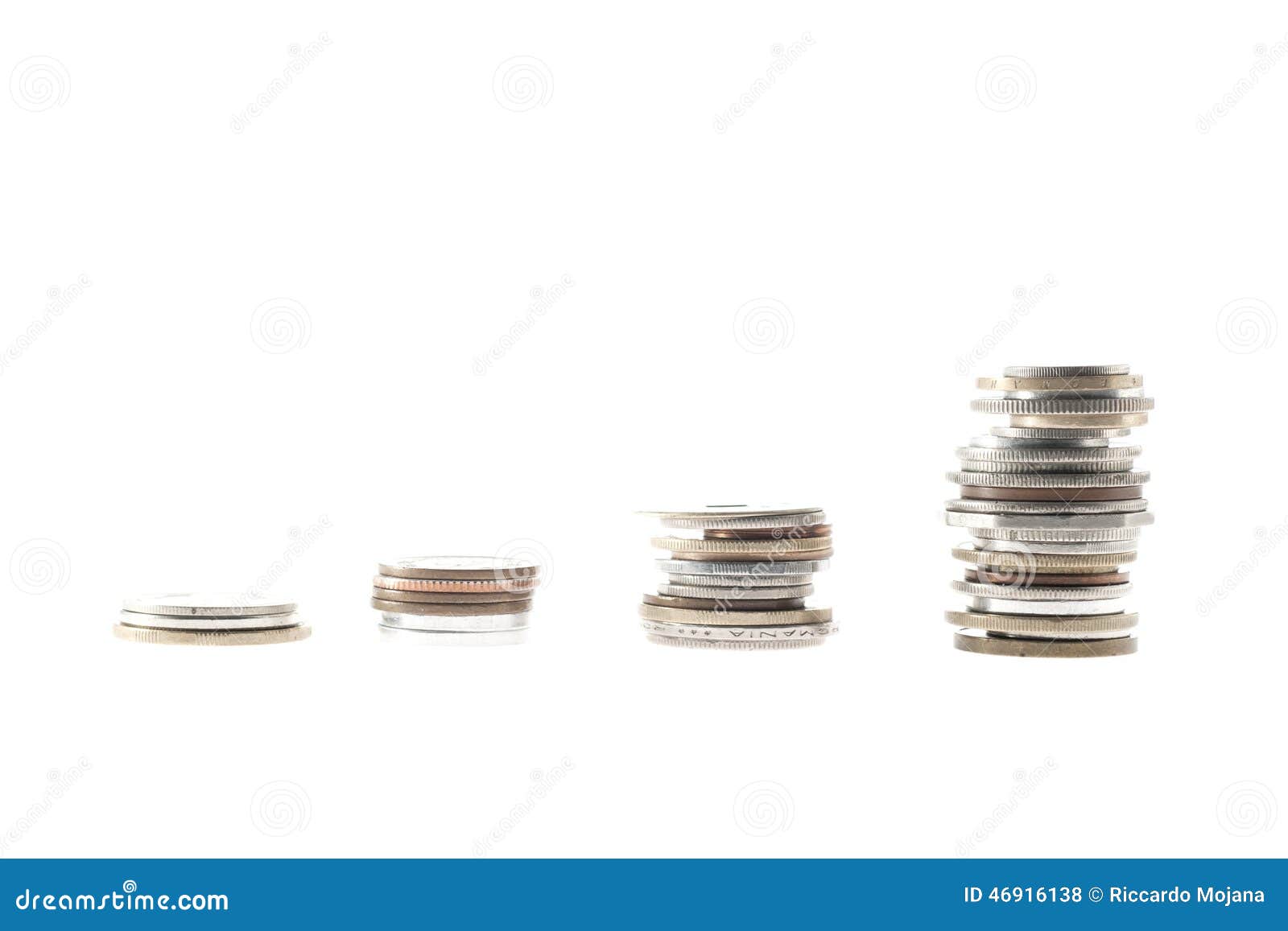 Coins raising chart stock photo. Image of interest, ideas - 46916138