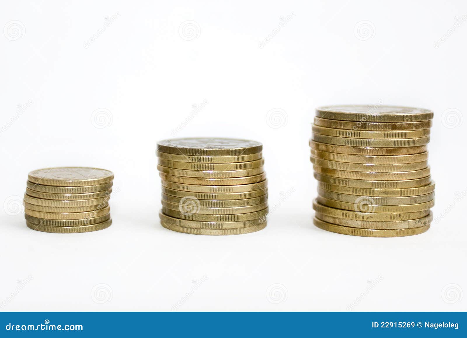Coins in row stock image. Image of isolated, cash, coins - 22915269
